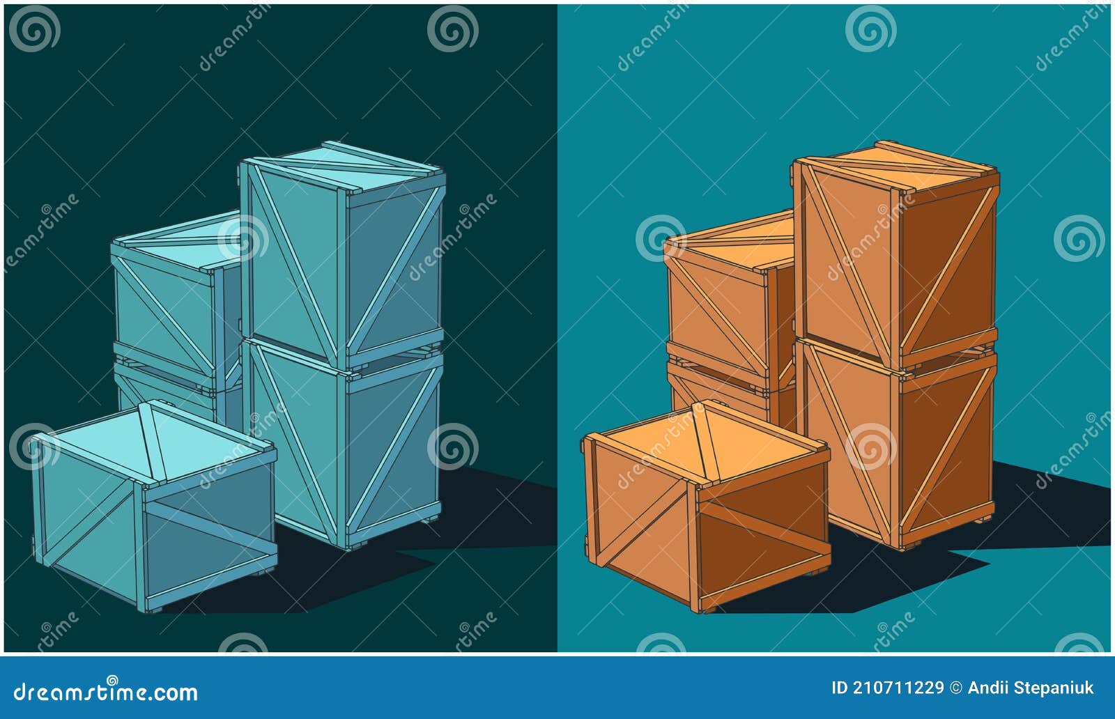 Shipping Crates Illustrations Stock Vector - Illustration of isolated ...