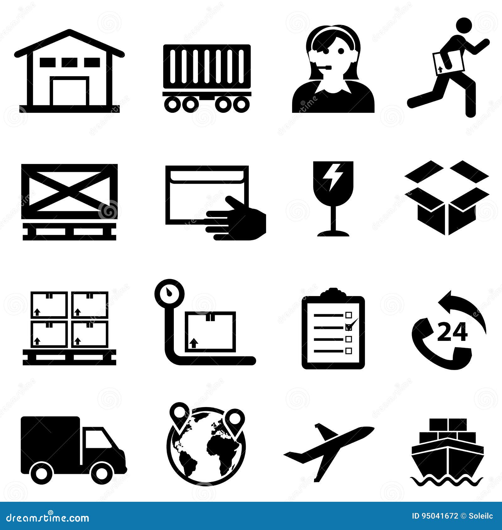 Shipping, Delivery, Distribution and Warehouse Web Icon Set Stock ...