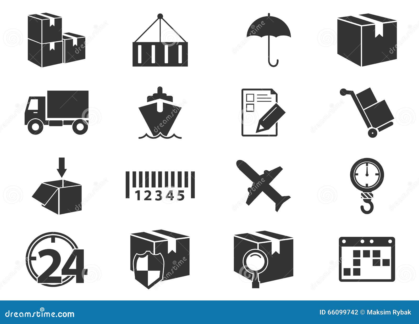 Shipping and Delivery Icons Stock Vector - Illustration of cargo ...