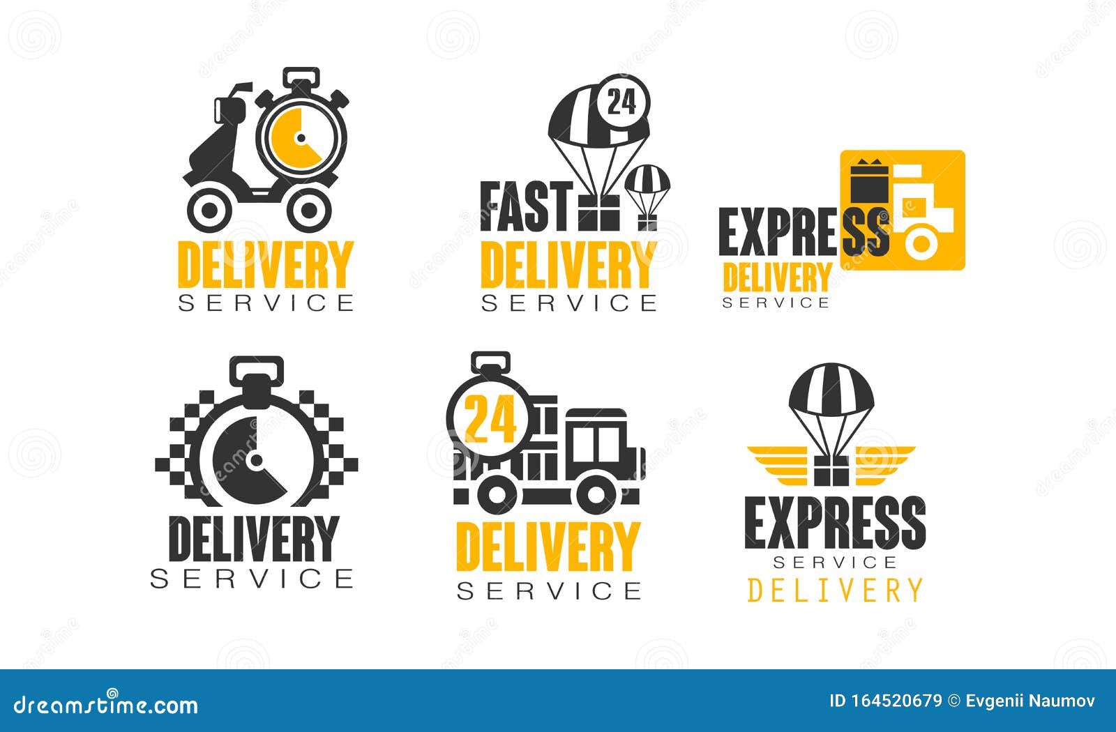 Shipping and Delivery Service Vector Logos Set Stock Vector ...