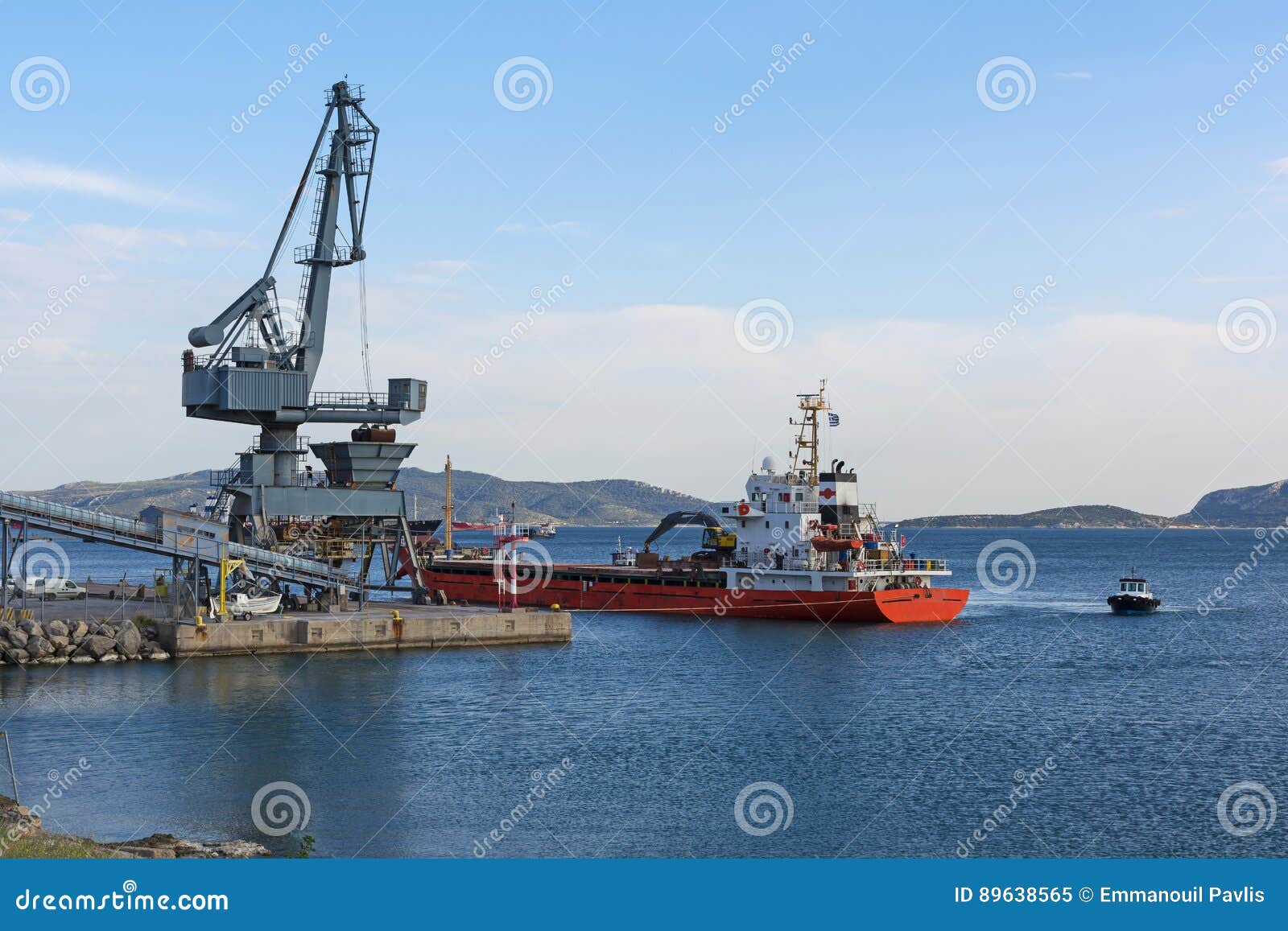 Shipping Dock and a Cargo Vessel Stock Image - Image of gray, goods ...