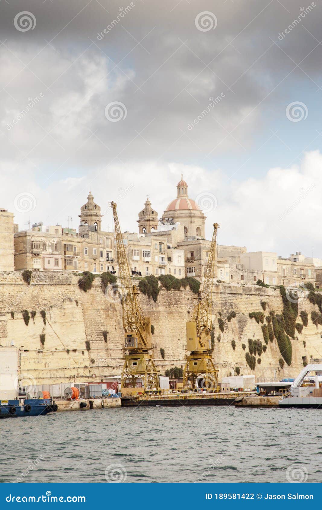 Shipping dockyard in malta editorial photography. Image of fort - 189581422