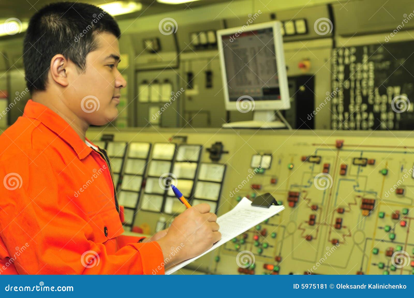 A shipping engineer stock image. Image of boiler, phone - 5975181