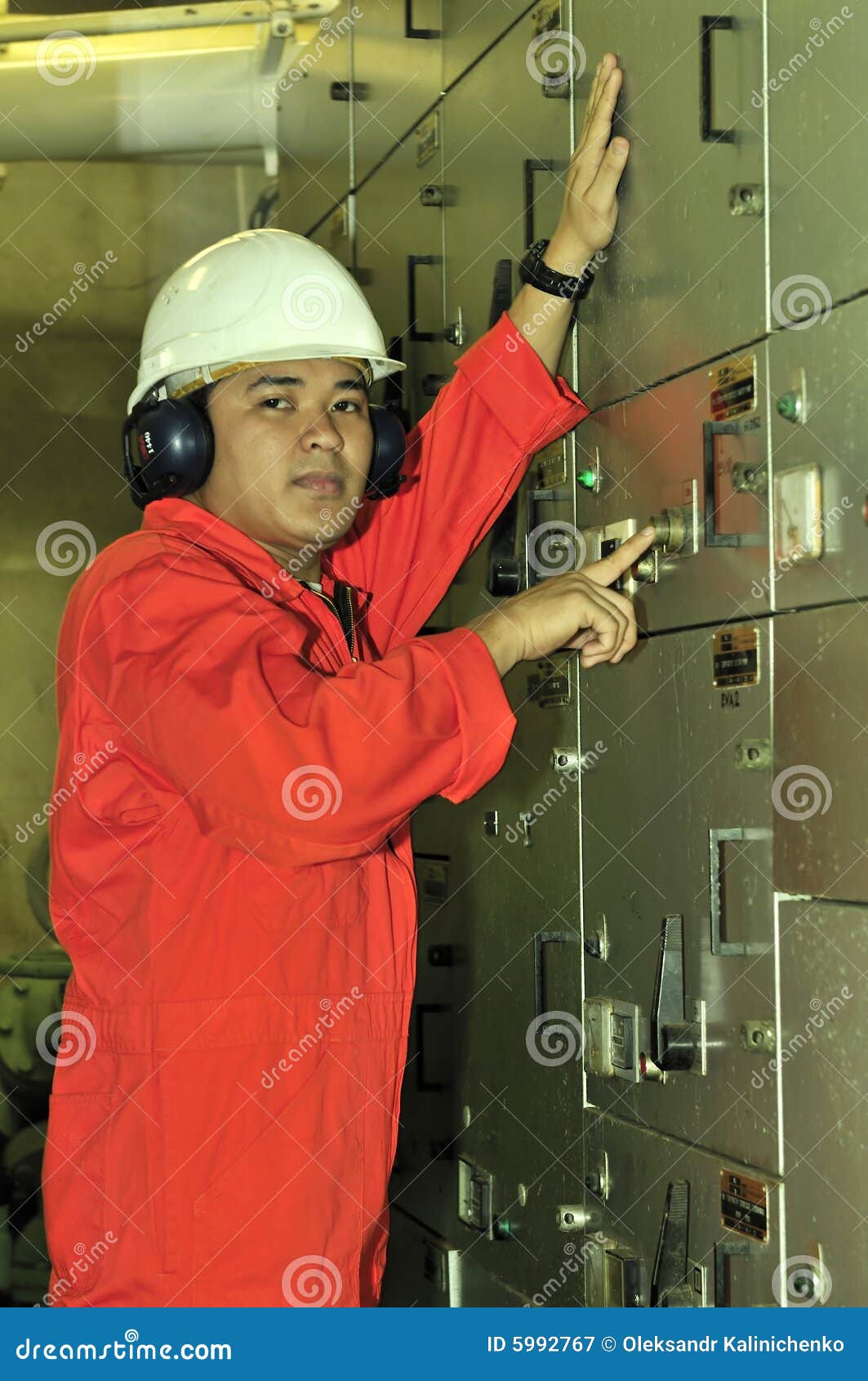 A shipping engineer stock image. Image of drilling, crane - 5992767