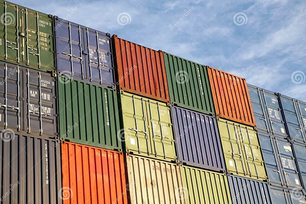 Shipping Export Freight Containers Stock Photo - Image of dockside ...