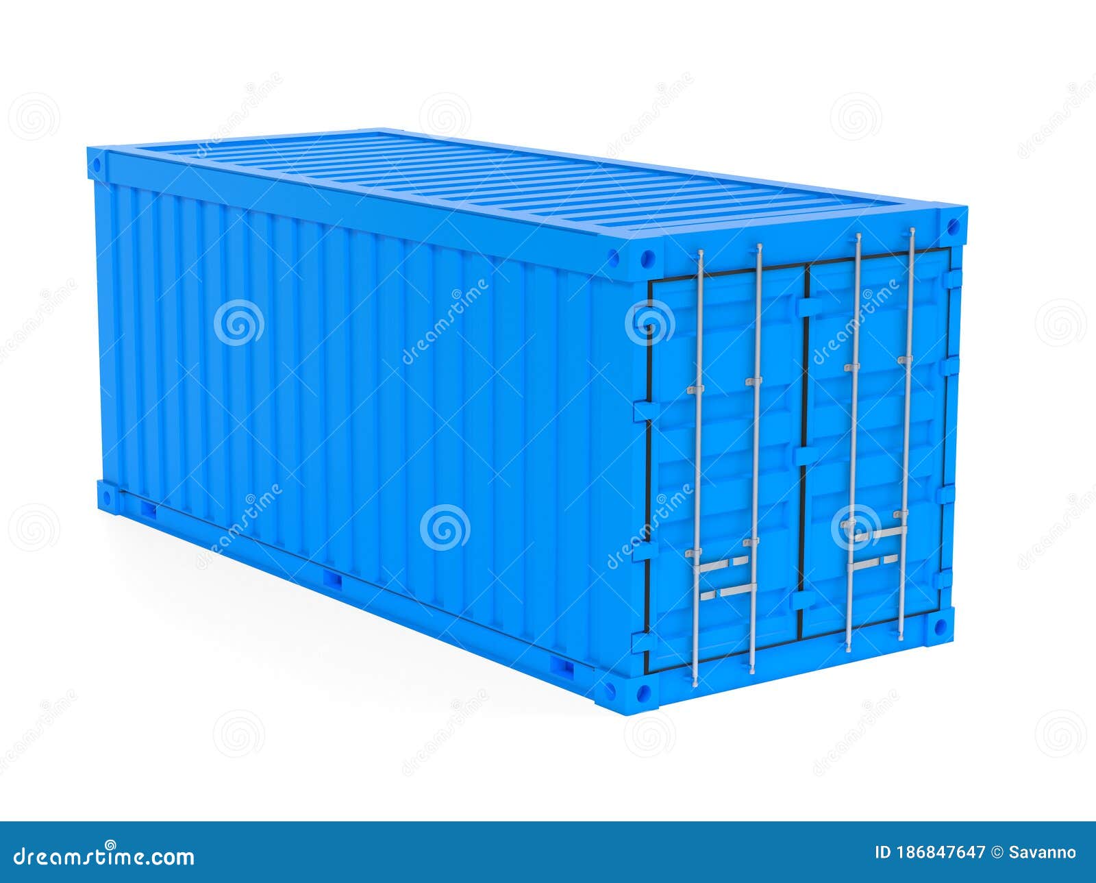 Shipping Freight Container. Blue Intermodal Container Stock ...