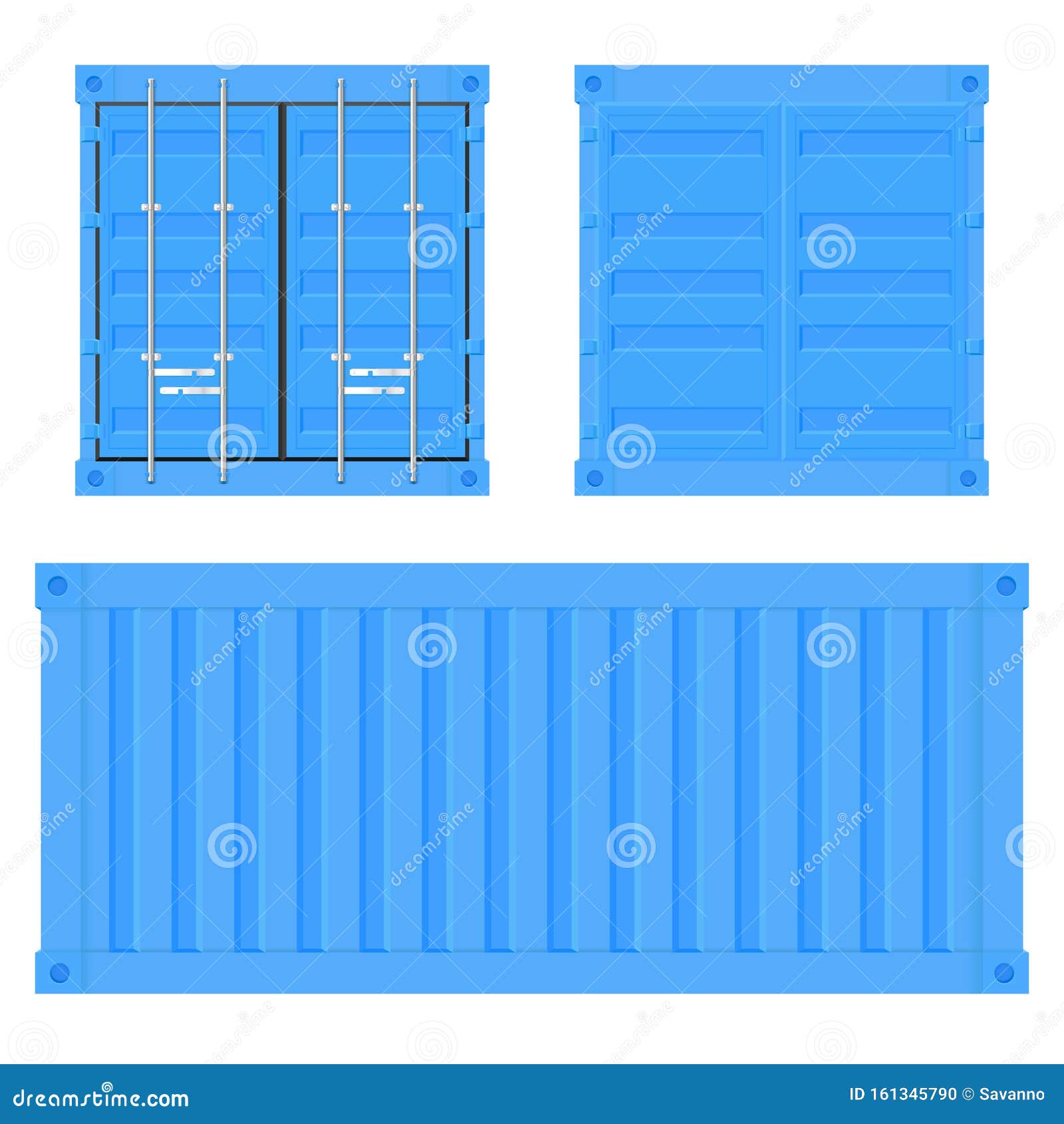 Shipping Freight Container. Blue Intermodal Container Stock Vector ...