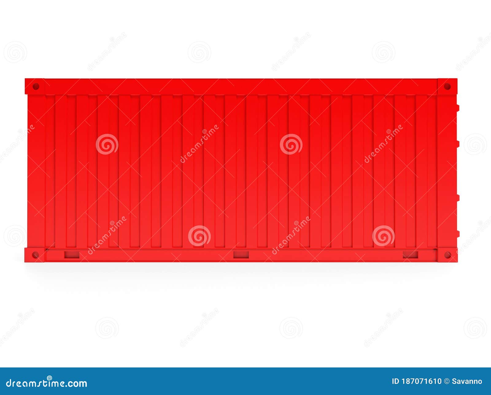 Shipping Freight Container. Red Intermodal Container. Side View Stock ...