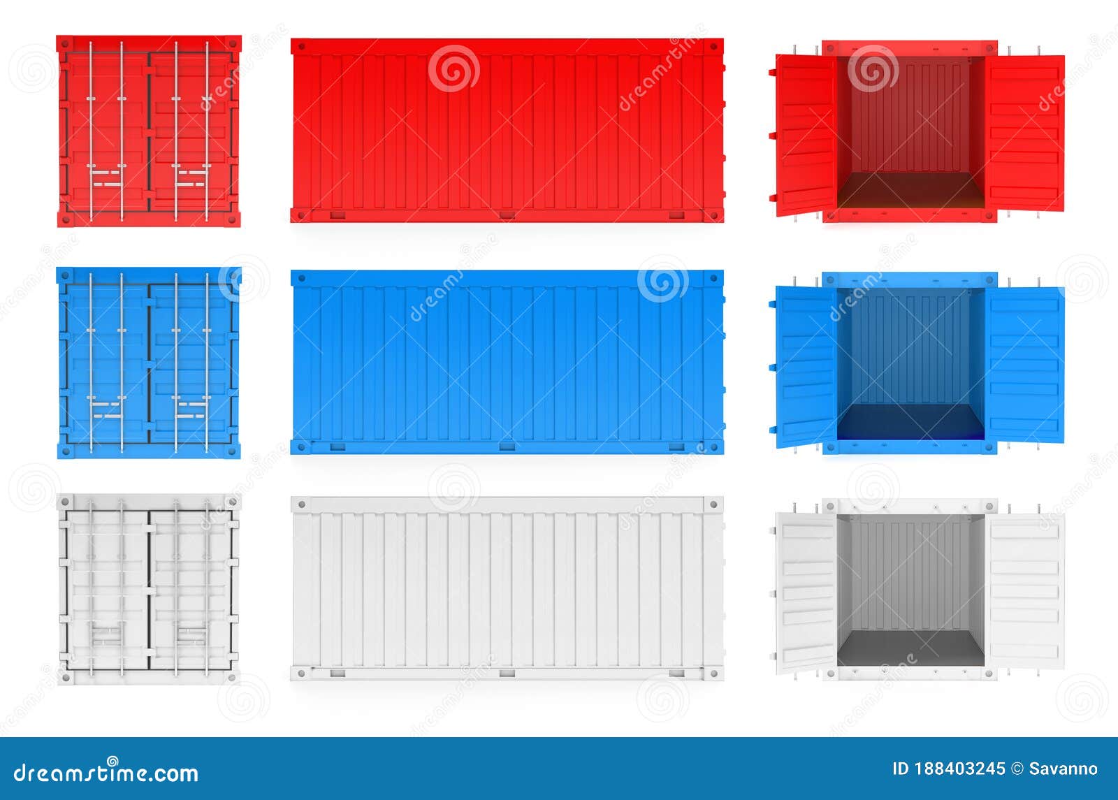 Shipping Freight Containers. 3d Rendering Illustration Stock ...