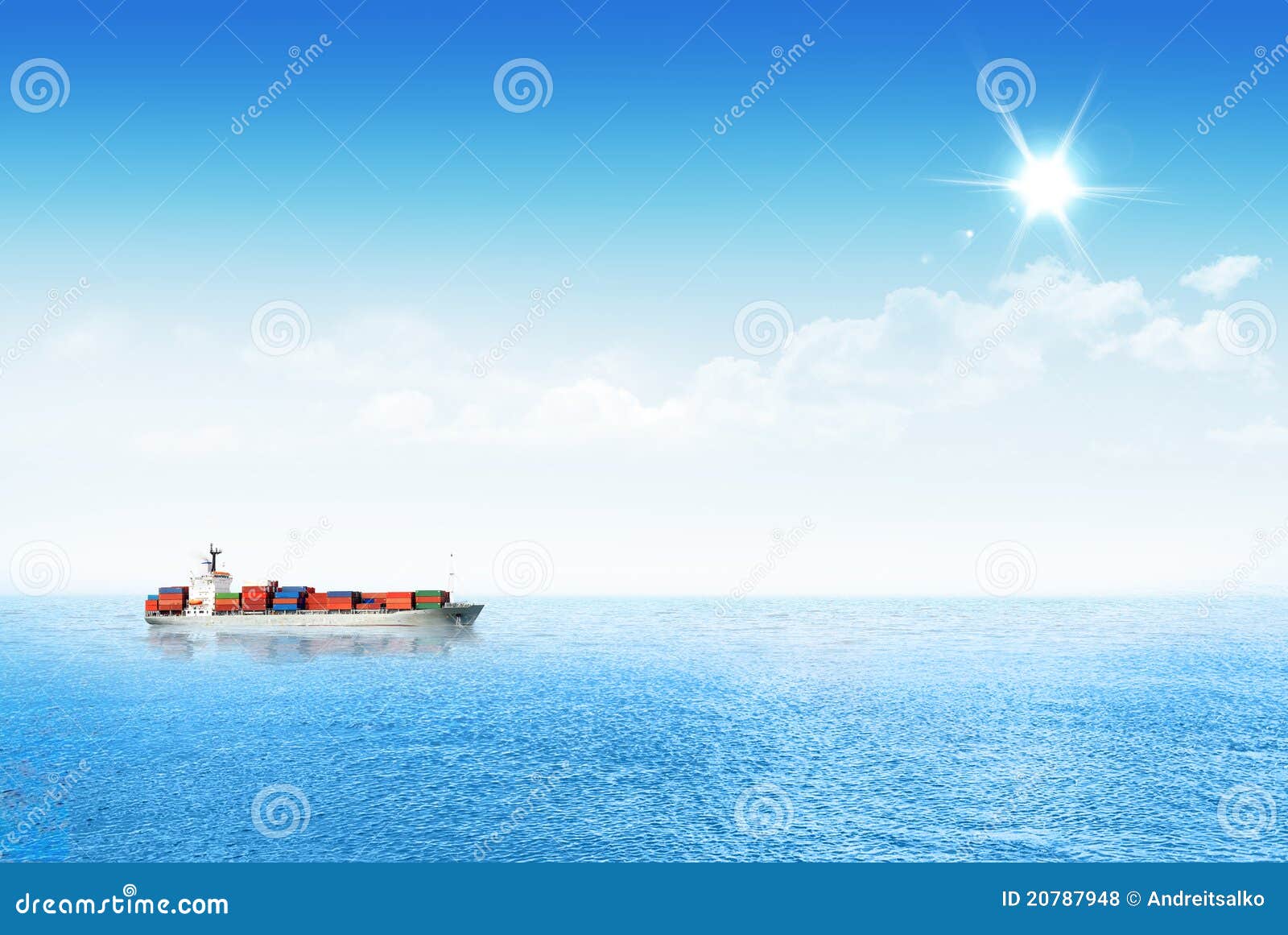 Shipping Goods Though the Ocean. Stock Photo - Image of commerce, barge ...