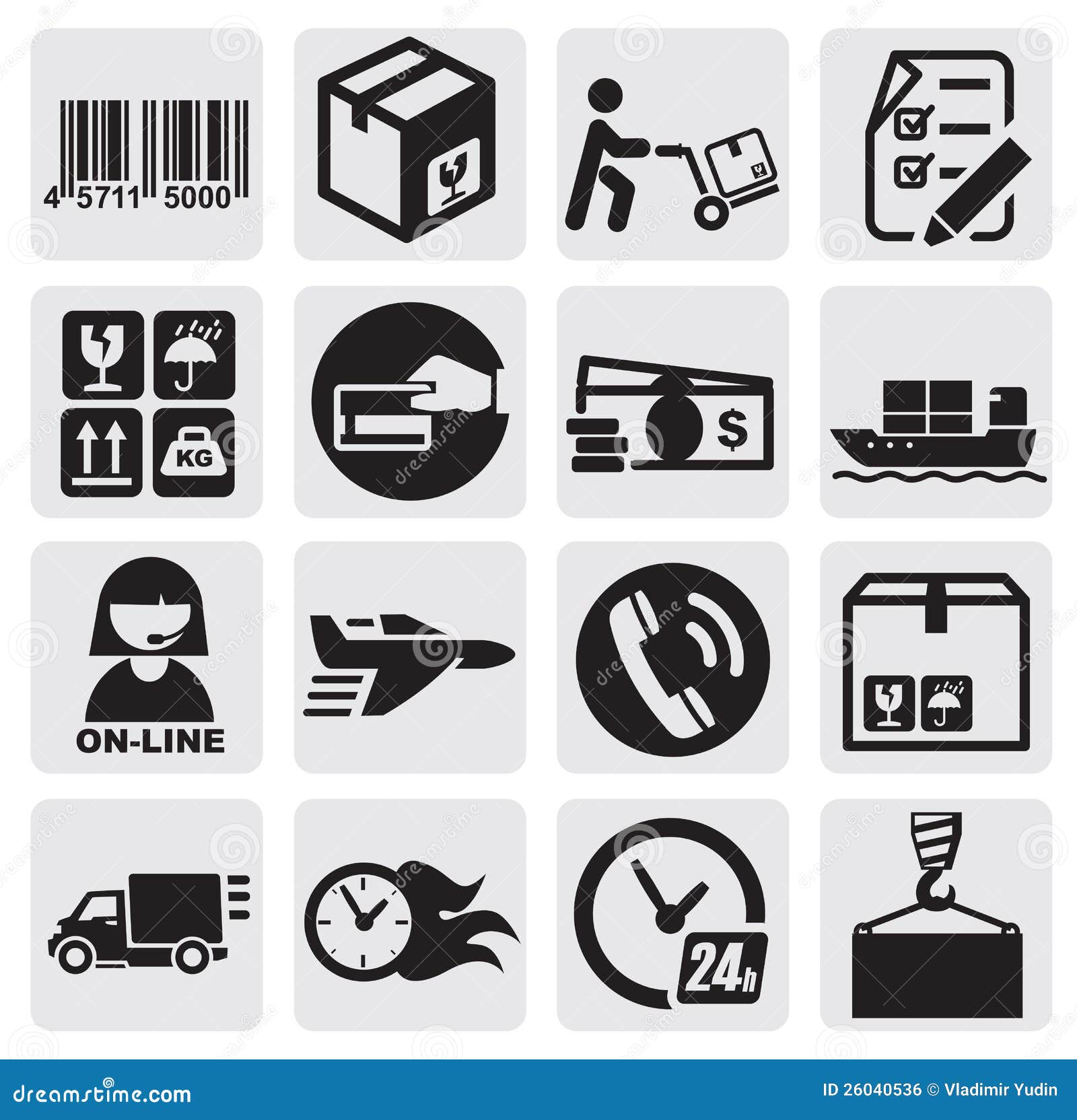 Shipping icons stock vector. Illustration of loading - 26040536