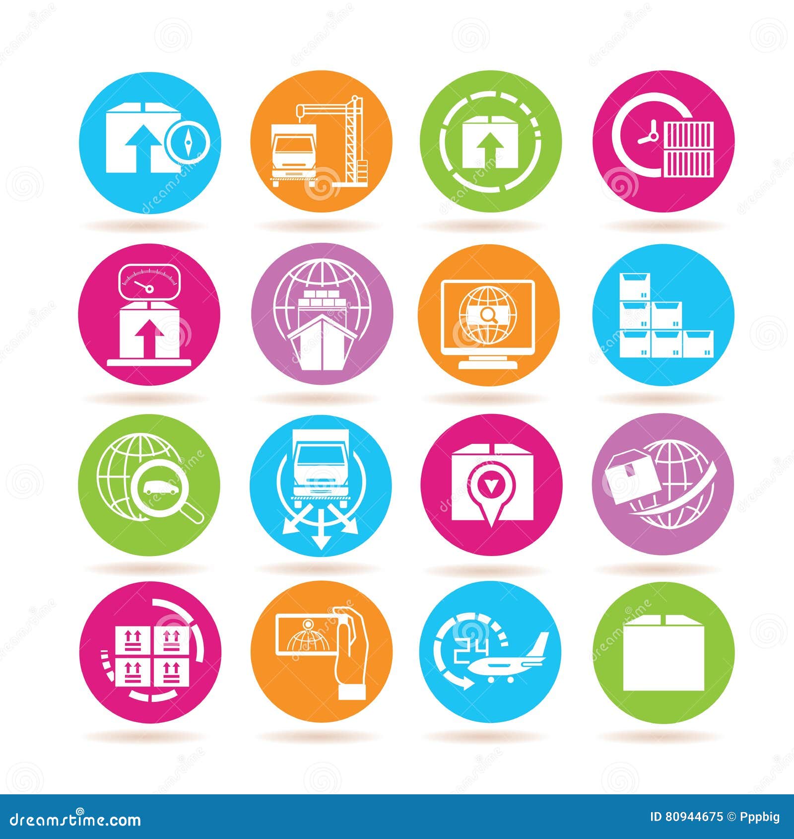 Shipping icons stock illustration. Illustration of buttons - 80944675