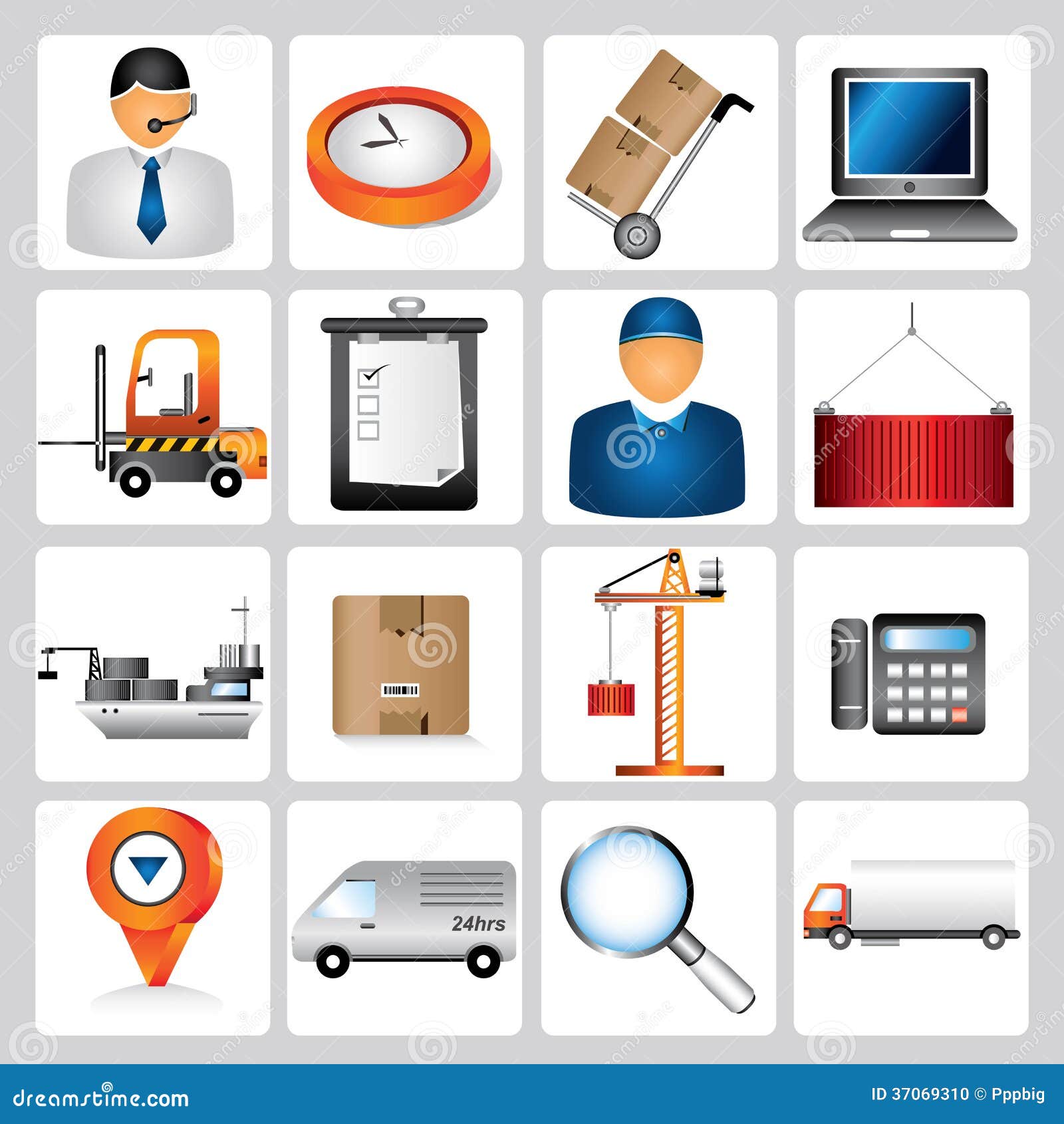 Shipping icons stock illustration. Illustration of convey - 37069310