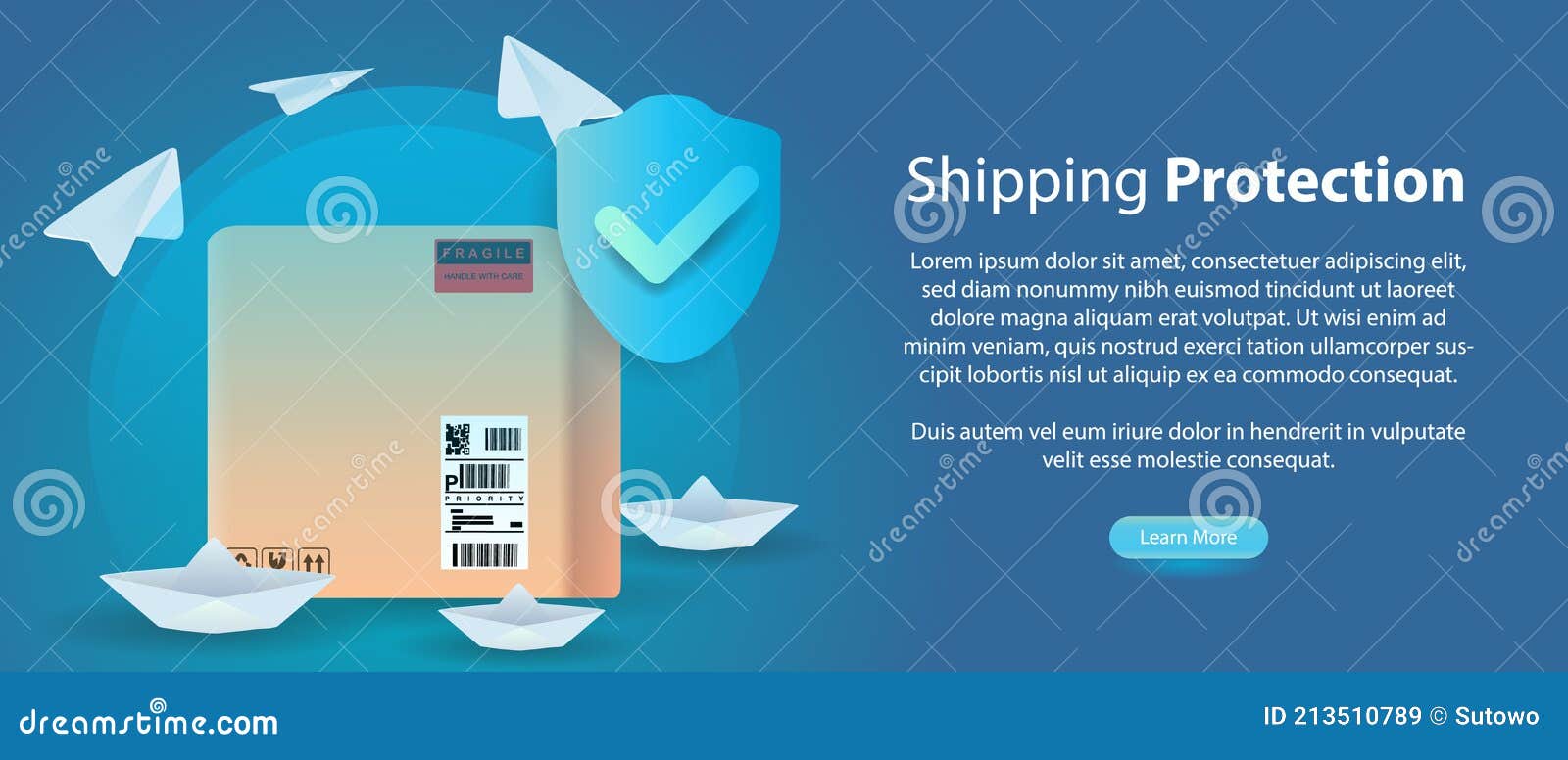 Shipping Insurance Concept. Shipping Package Protection Inside Round ...