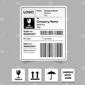 Shipping label template stock vector. Illustration of crate - 91004066