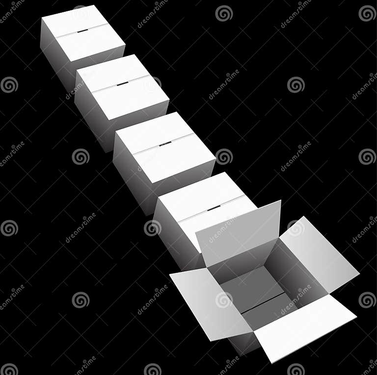Shipping Line of Boxes-Cartons Stock Vector - Illustration of pack ...