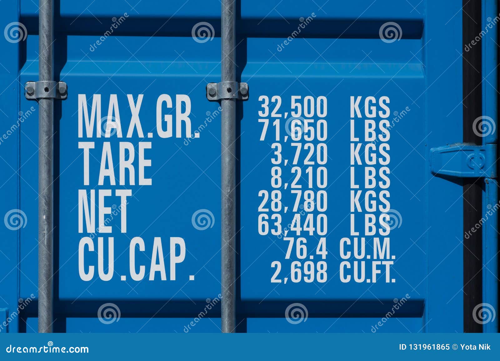New Shipping Container in Blue. Stock Image - Image of business ...