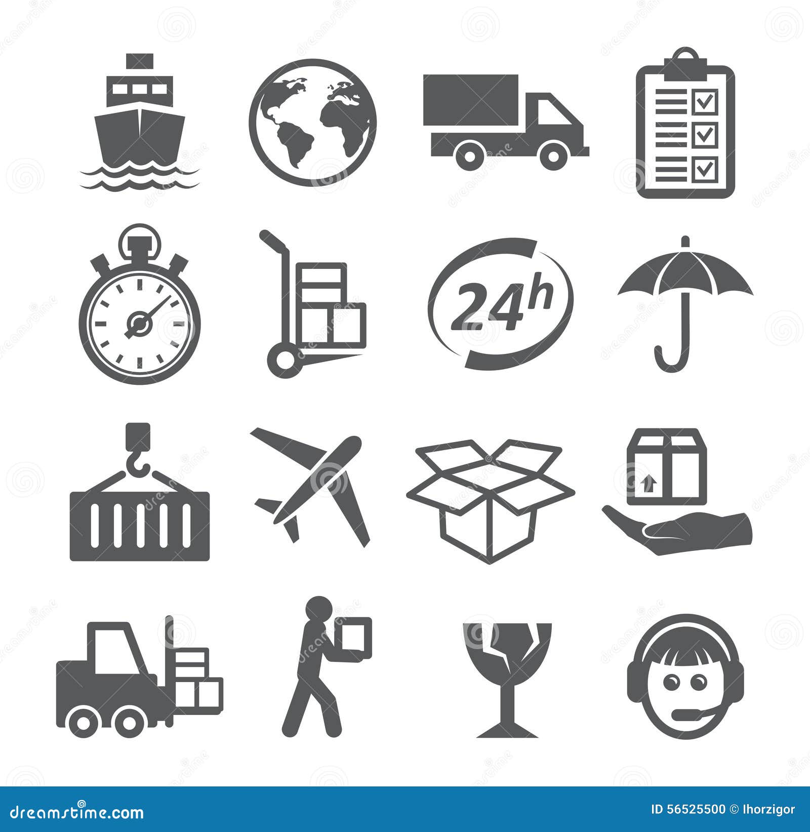 Shipping and Logistics Icons Stock Vector - Illustration of icon, icons ...