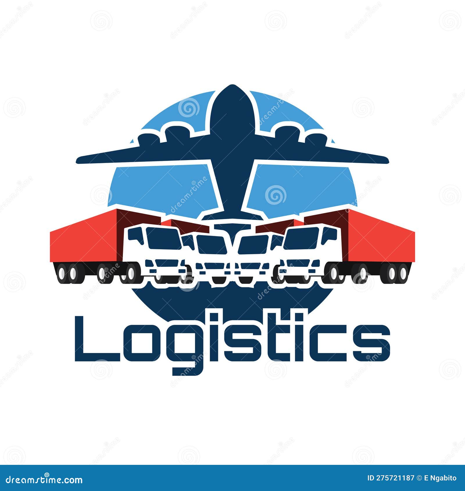 Shipping Logistics Insignia Isolated on White Background, Vector ...