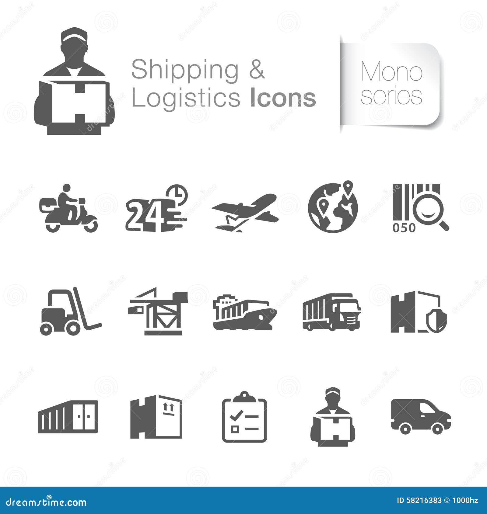 Logistics Icons On White Background Vector Illustration | CartoonDealer ...
