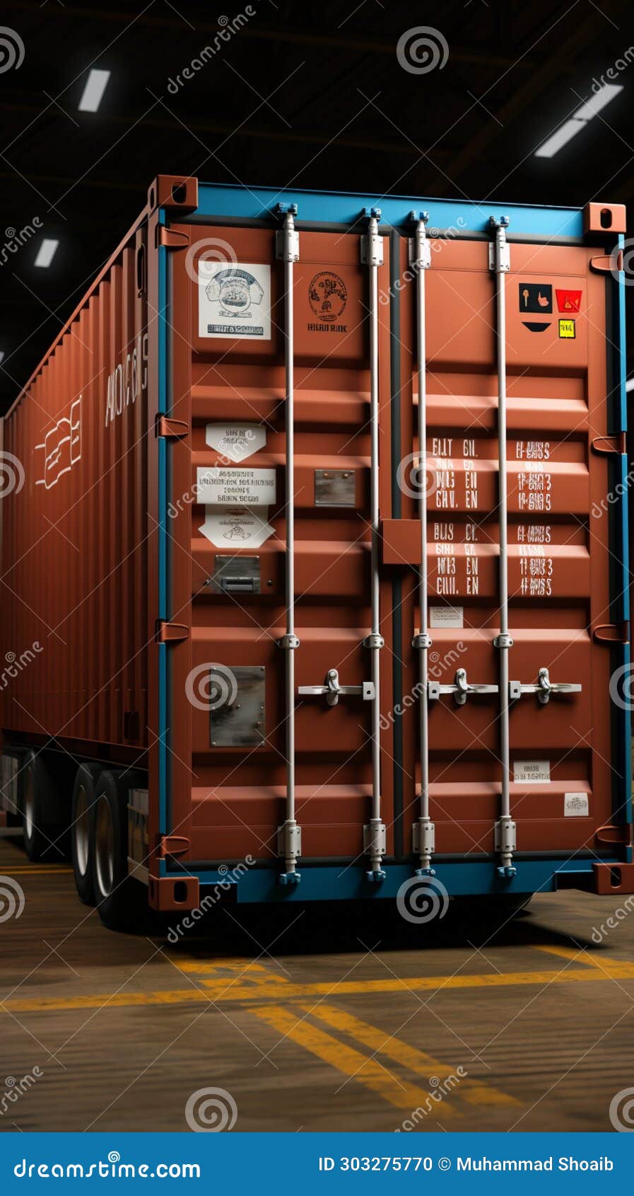 Shipping Mode Cargo Container Transportation in the Warehouse for ...