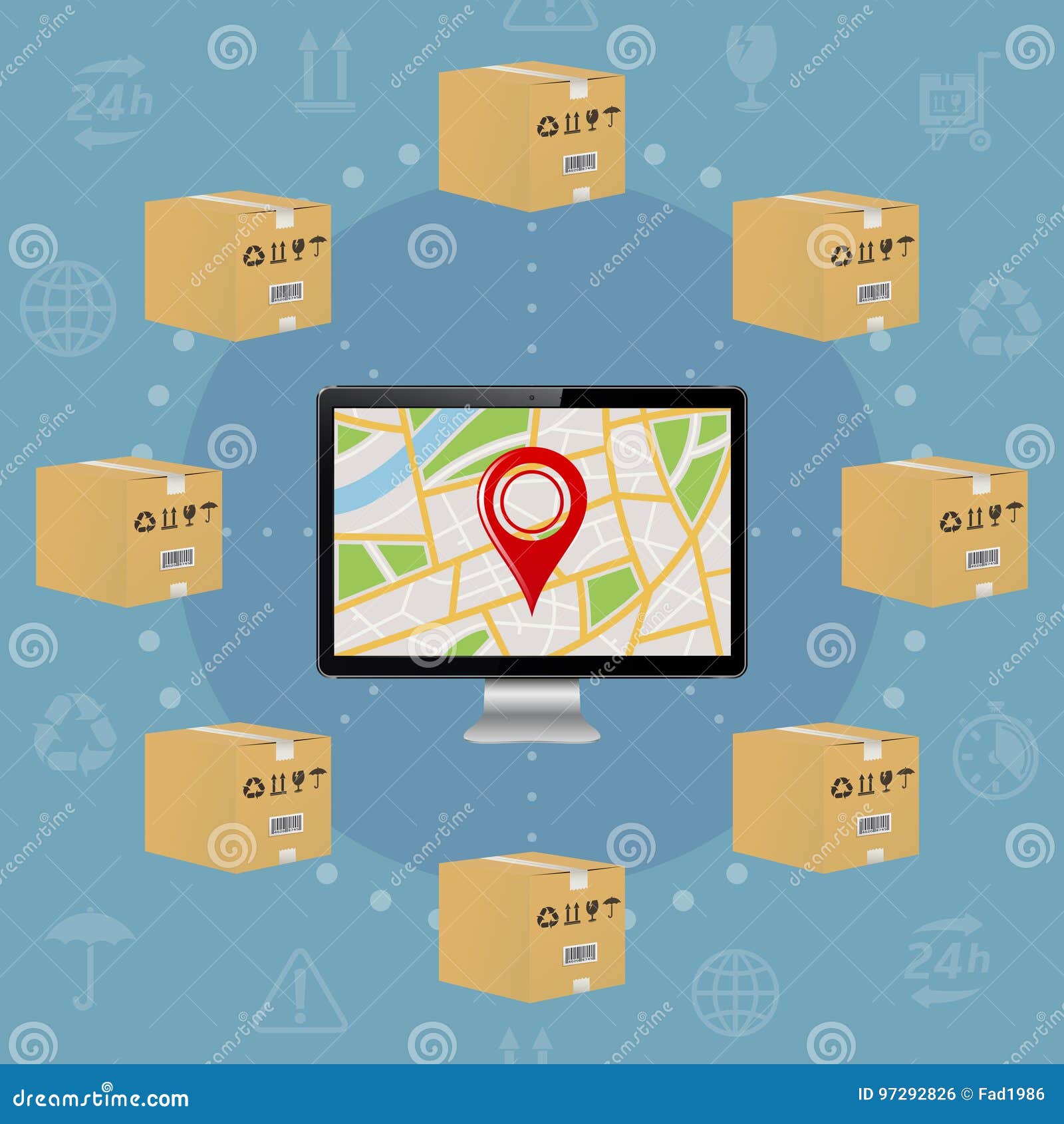 Shipping Parcel Tracking Order Design Stock Vector - Illustration of ...