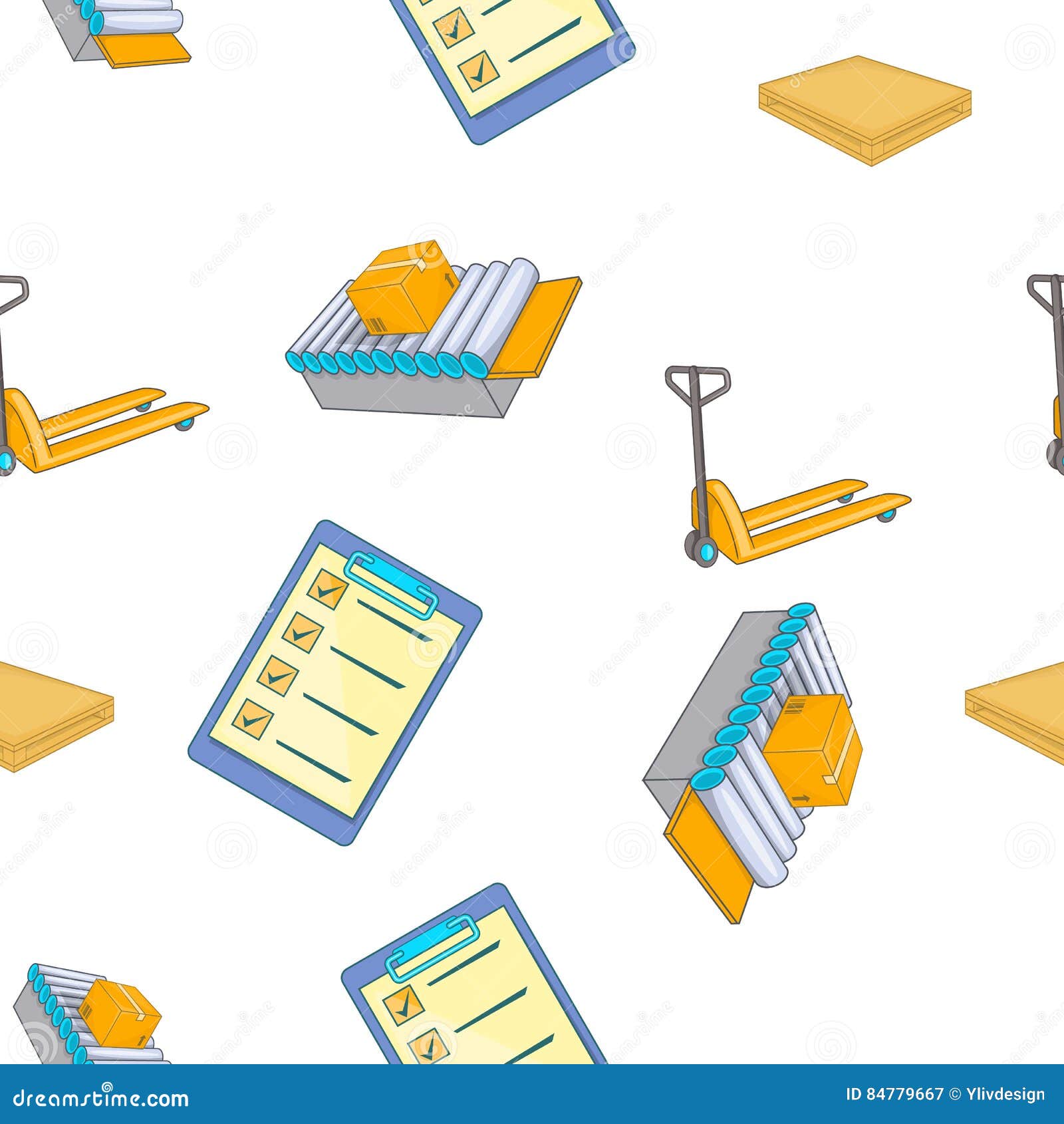 Shipping Pattern, Cartoon Style Stock Vector - Illustration of commerce ...