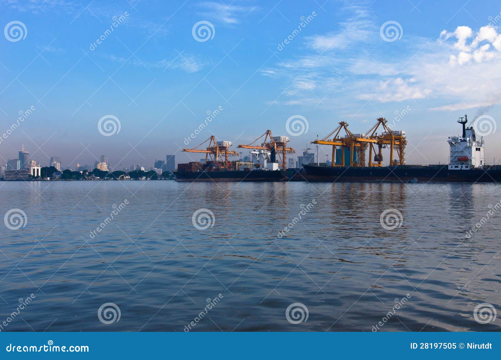 Shipping port stock image. Image of import, freight, shore - 28197505
