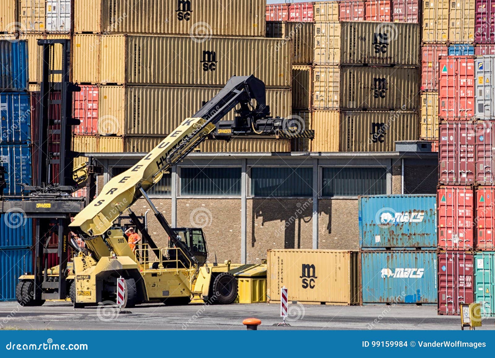Shipping Port Container Handler Editorial Stock Image - Image of bulk ...
