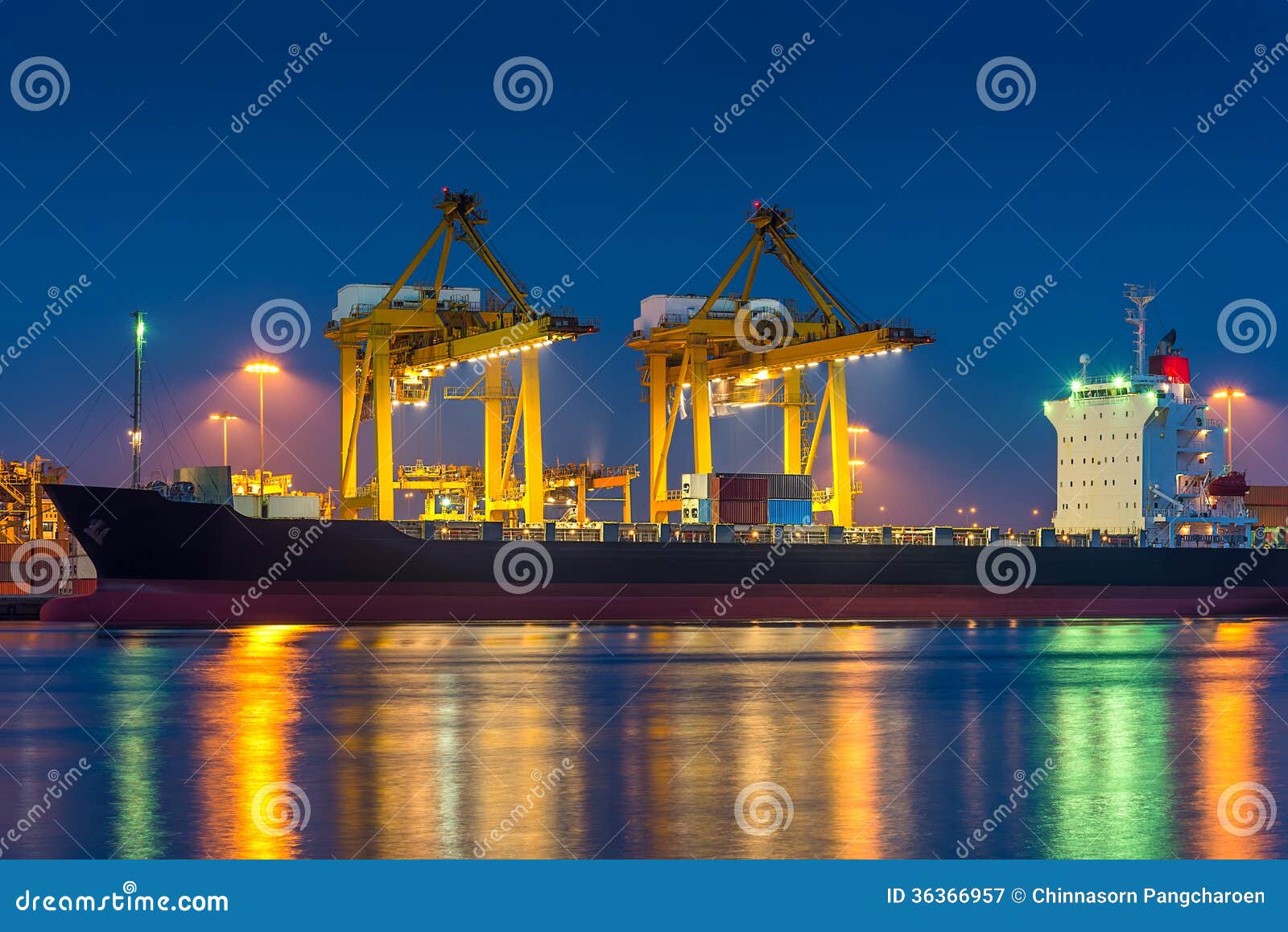 Shipping Port stock image. Image of export, logistics - 36366957