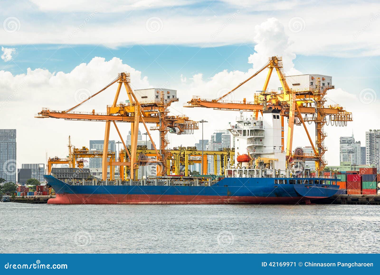Shipping port stock image. Image of freight, cargo, industrial - 42169971