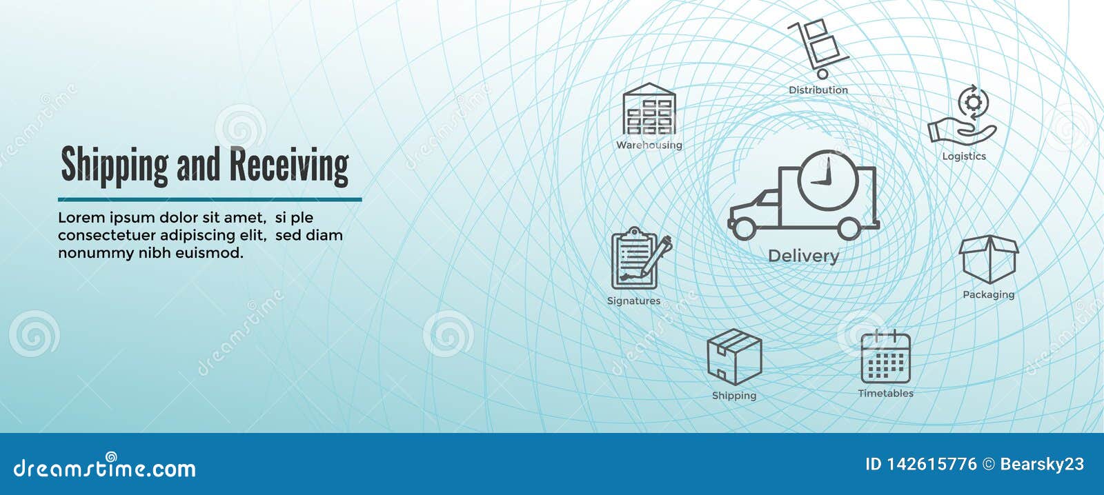 Shipping and Receiving Icon Set with Boxes, Warehouse, Checklist, Etc ...