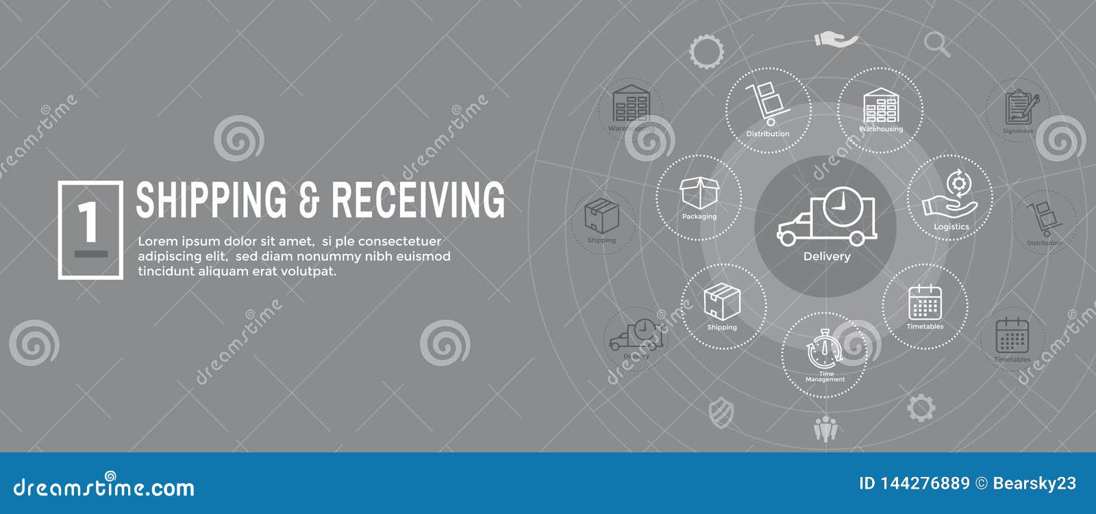 Shipping And Receiving Icon Set With Boxes, Warehouse, Checklist, Etc ...