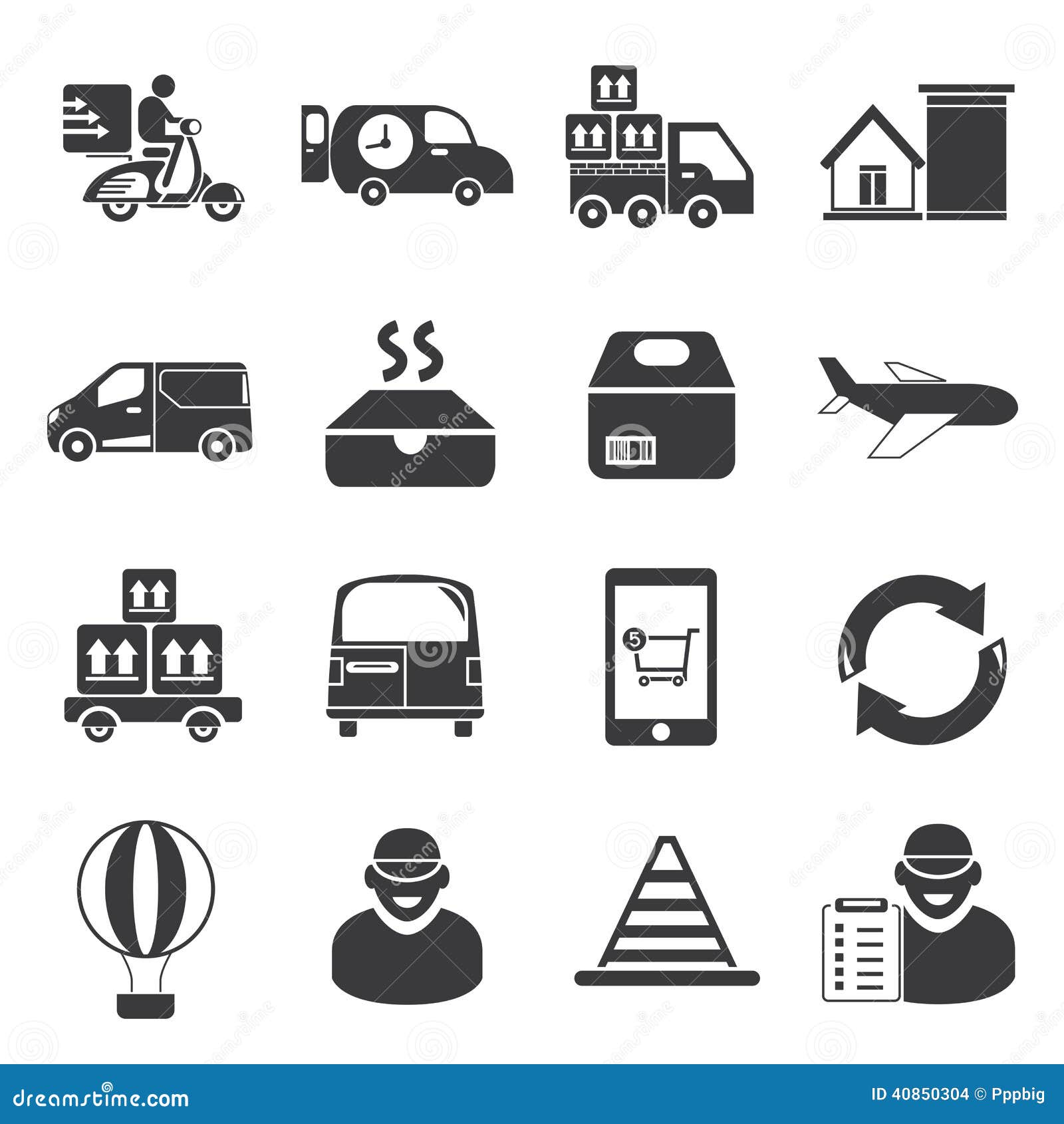 Shipping service icons stock illustration. Illustration of black - 40850304