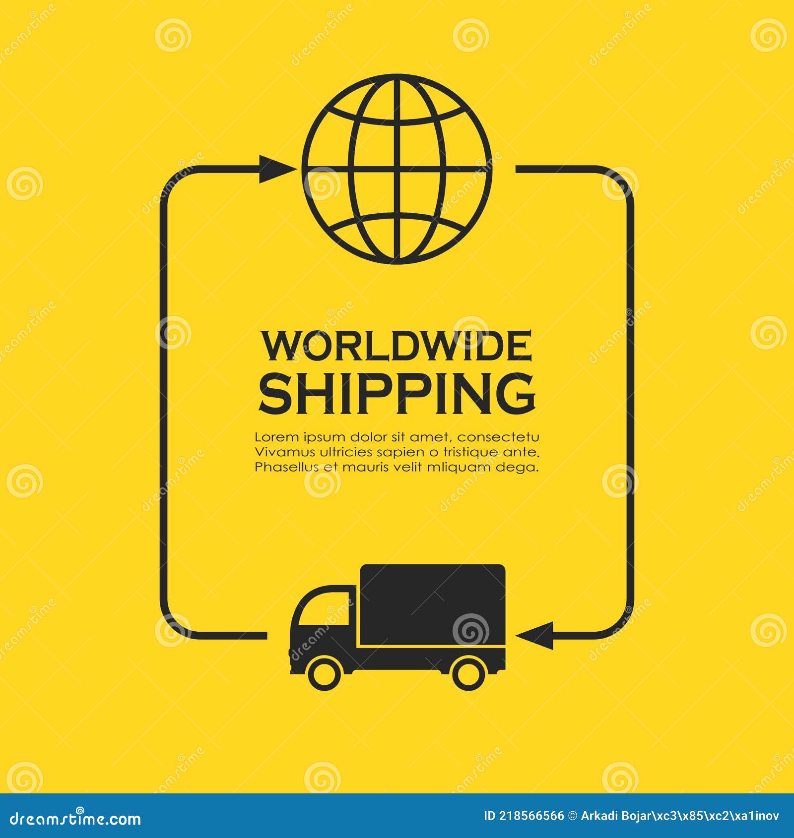 Shipping Service Poster with Text Frame Stock Vector - Illustration of ...