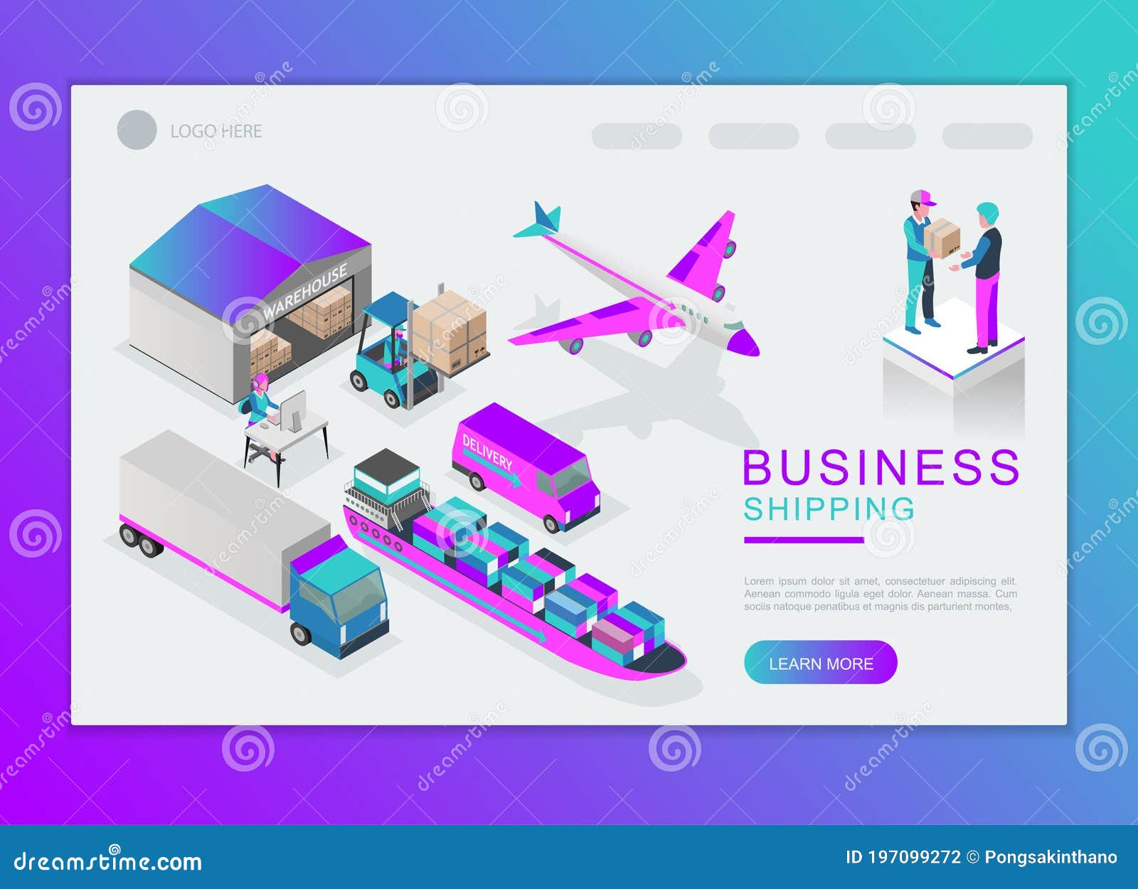 Shipping Service Vector Design. for Landing Page and Background ...