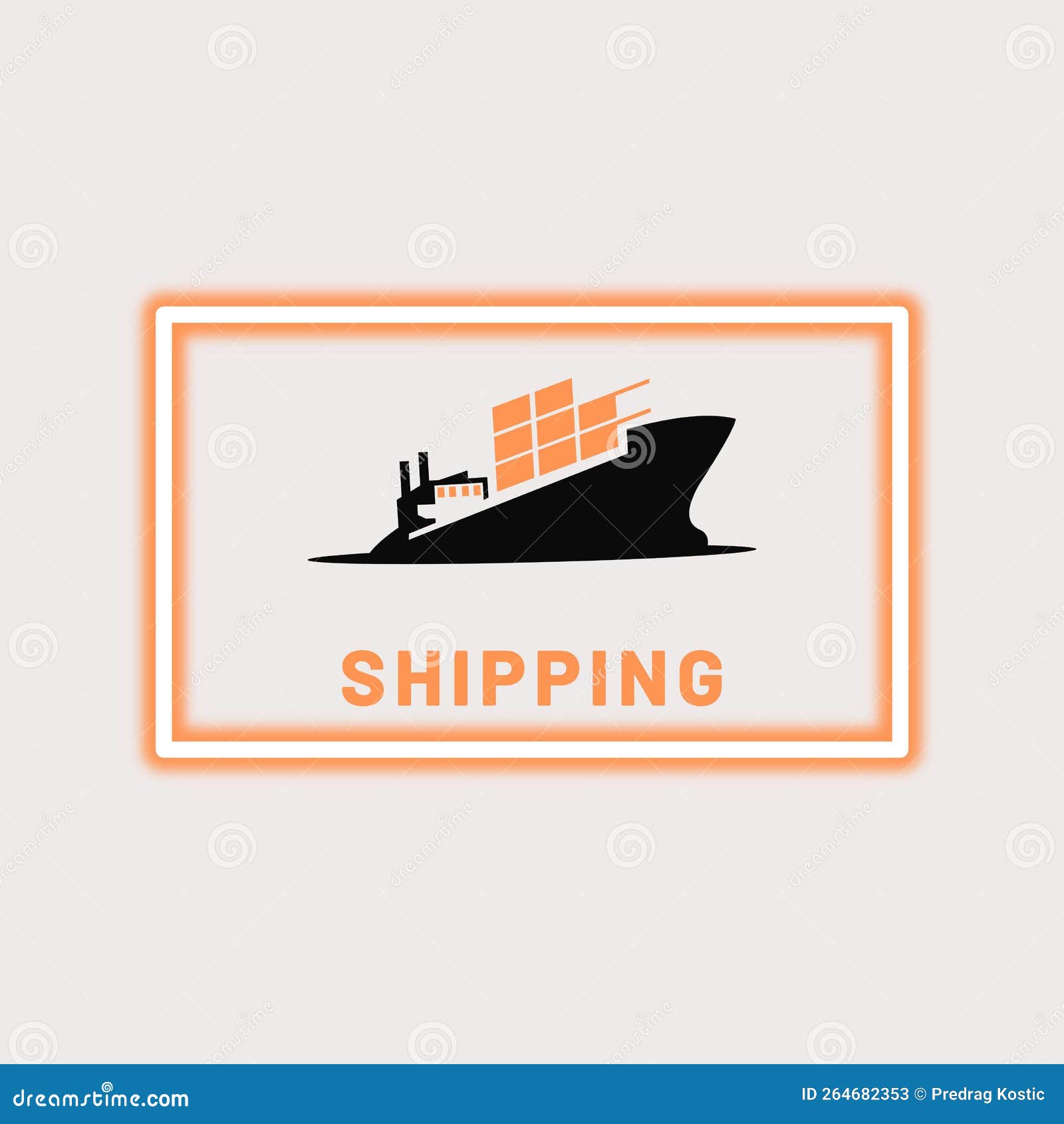 Shipping by ship logo stock illustration. Illustration of diagram ...