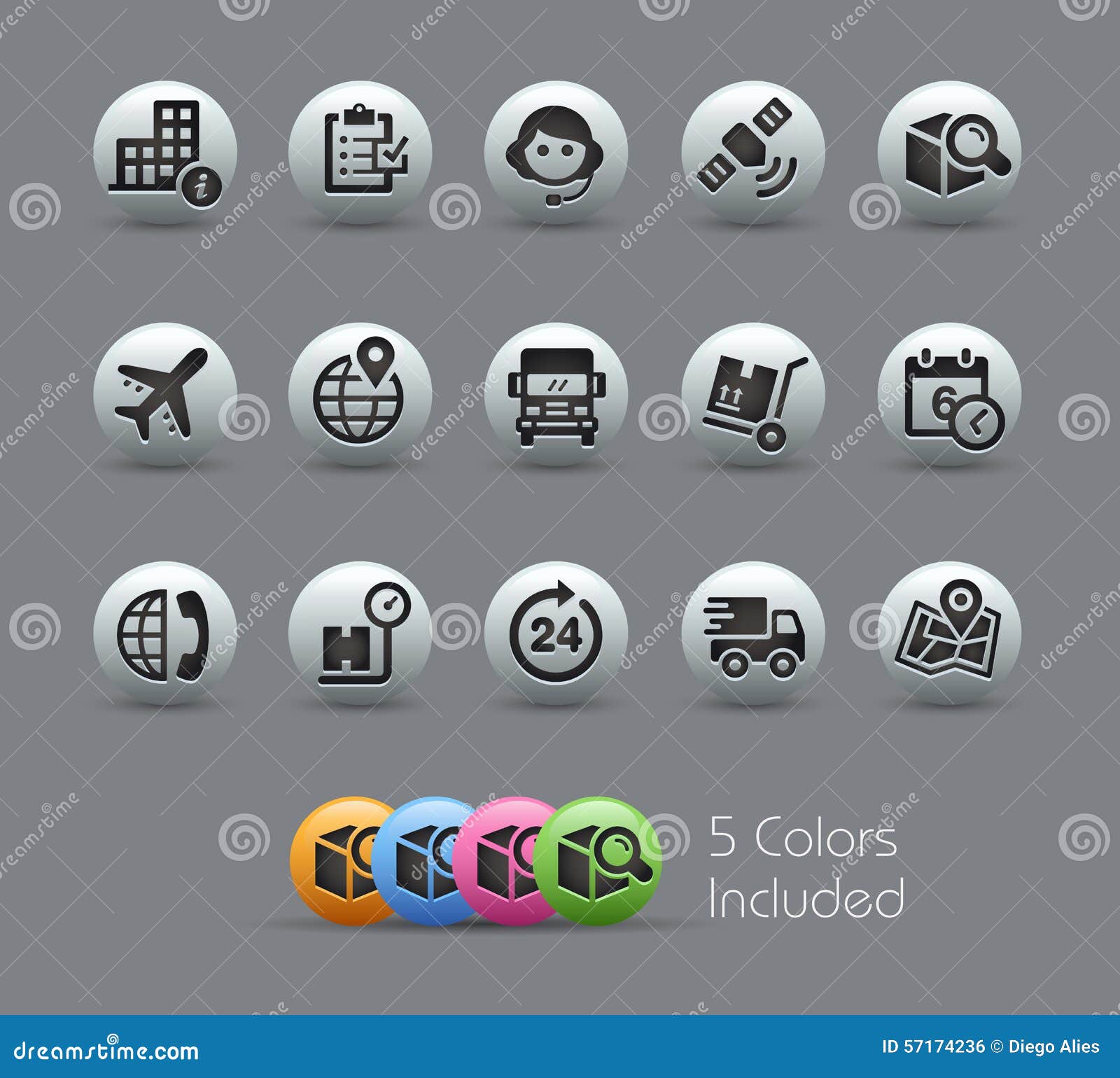 Shipping and Tracking Icons Stock Vector - Illustration of gray ...