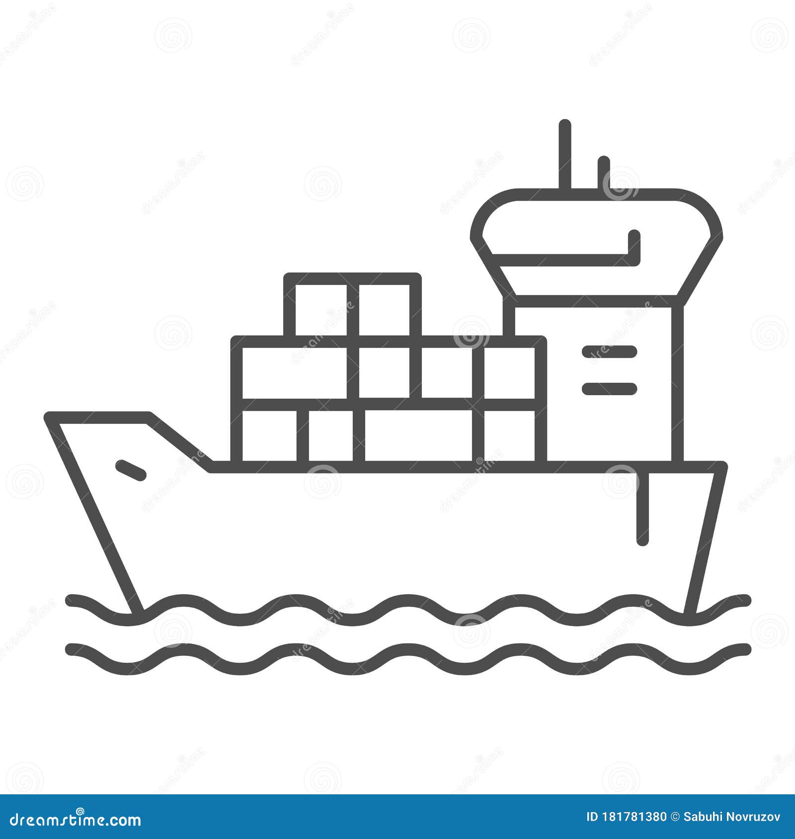 Shipping Vessel with Containers Thin Line Icon, Delivery and Logistics ... Shipping Vessel with Containers Thin Line Icon, Delivery and Logistics ...