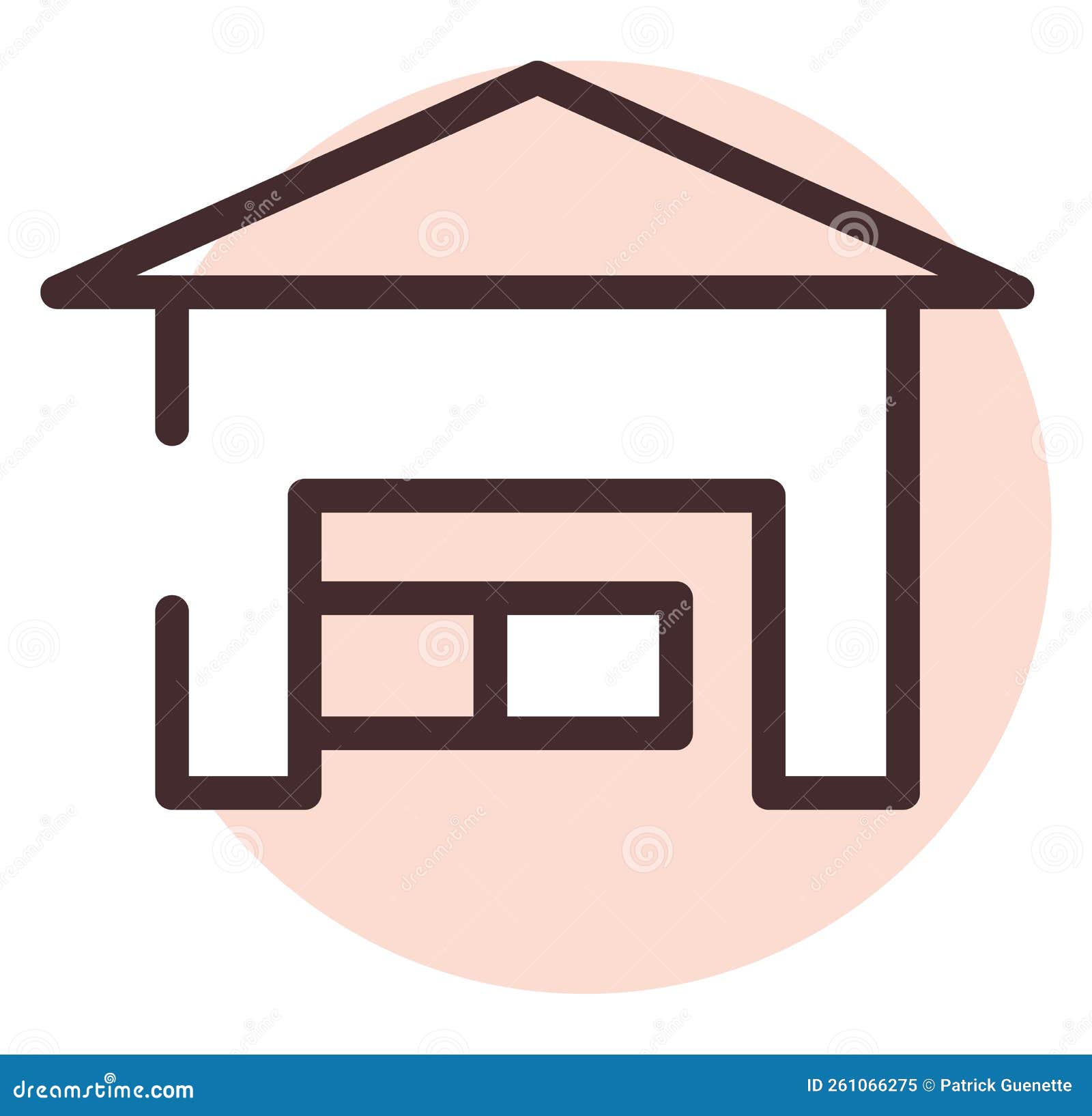 Shipping warehouse, icon stock vector. Illustration of shipment - 261066275