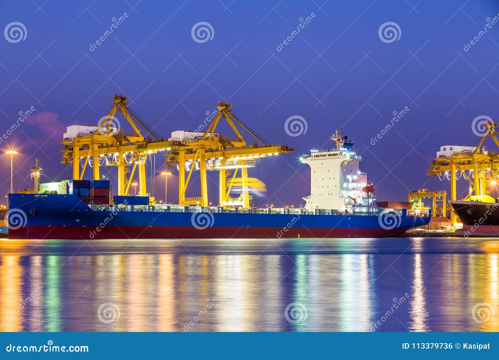 Shipping Working Loading Containers Stock Photo - Image of import, ship ...