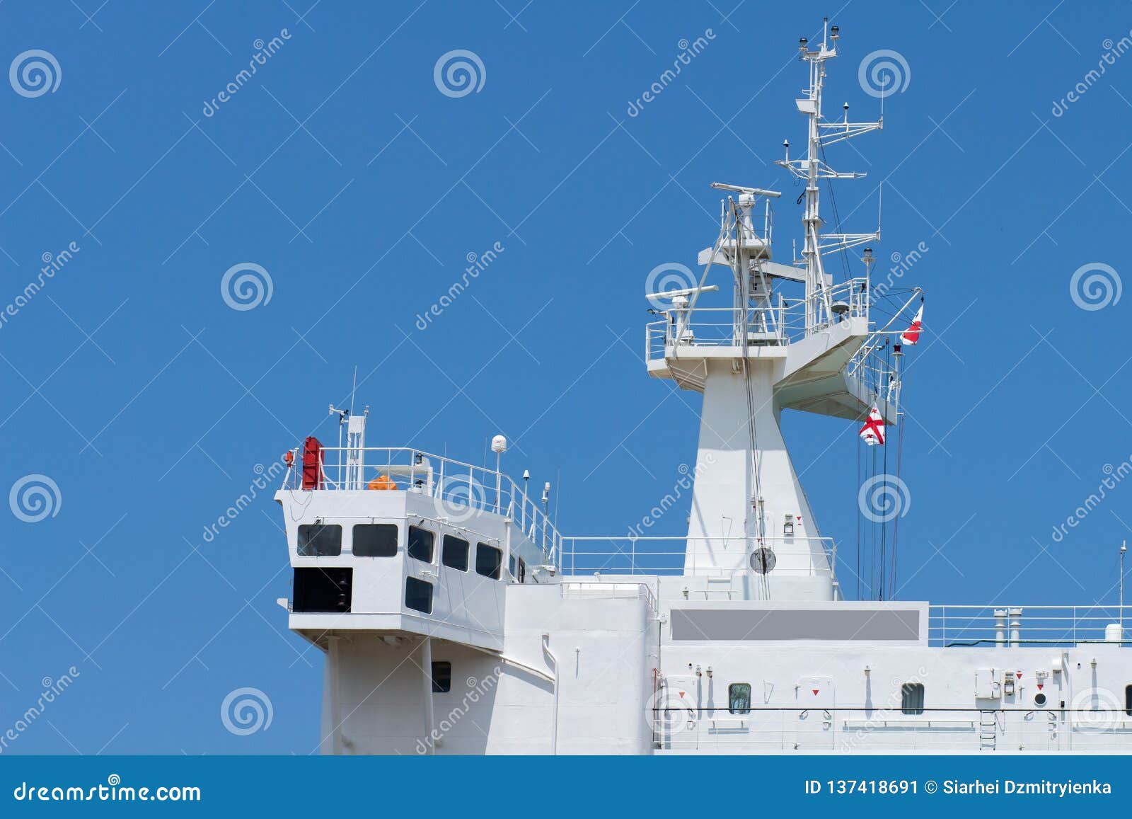 Ships Antenna and Navigation System Stock Image - Image of mast, blue ...