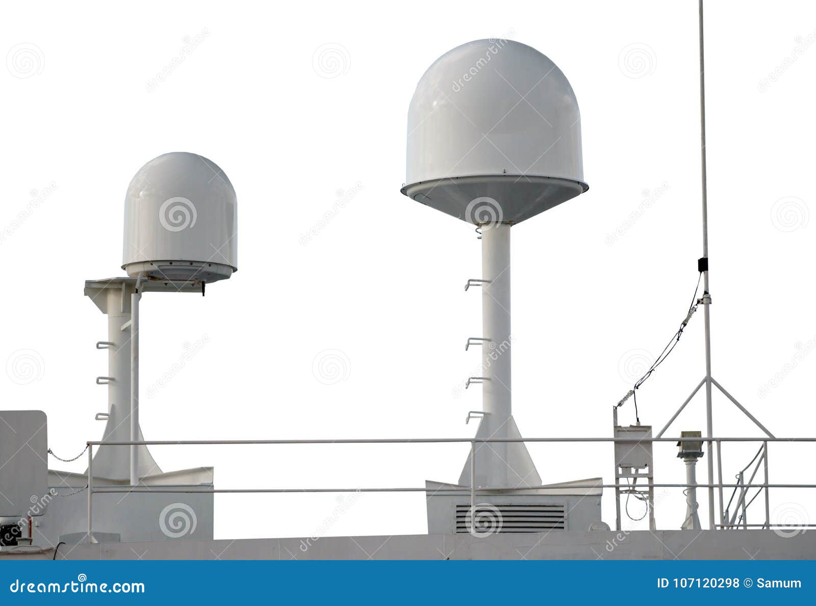 Ships Antenna and Navigation System Ion White Stock Photo - Image of ...