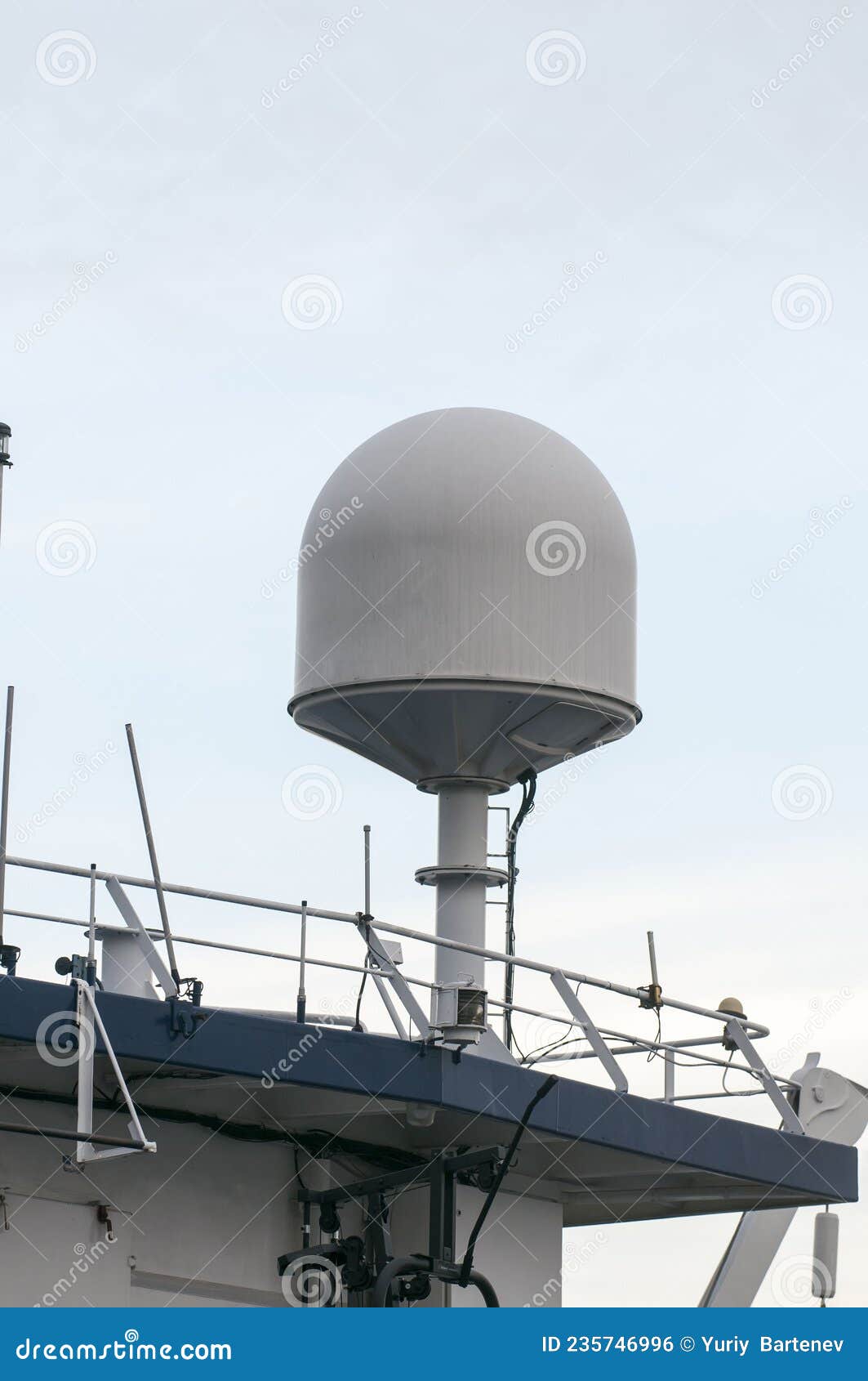 Ships Antenna and Navigation System on White Background. Stock Photo ...
