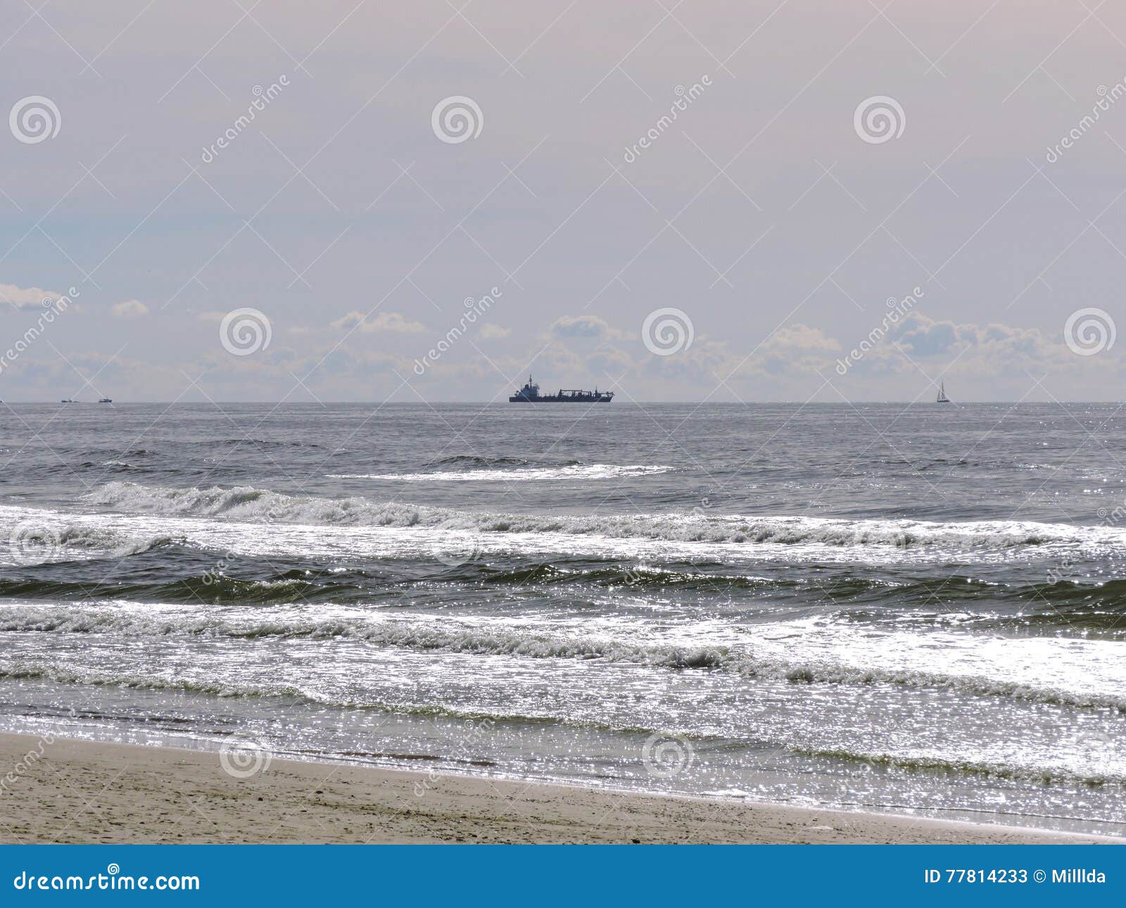 Ships in Baltic Sea, Lithuania Stock Image - Image of europe, floating ...