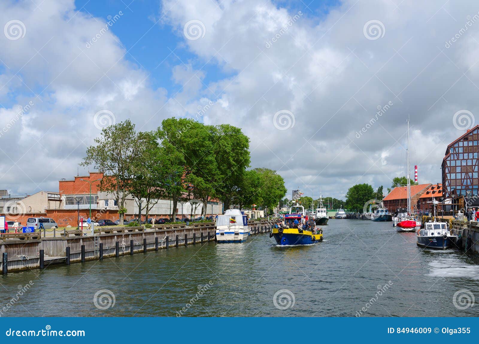 Ships in Castle Port in Klaipeda, Lithuania Editorial Stock Image ...