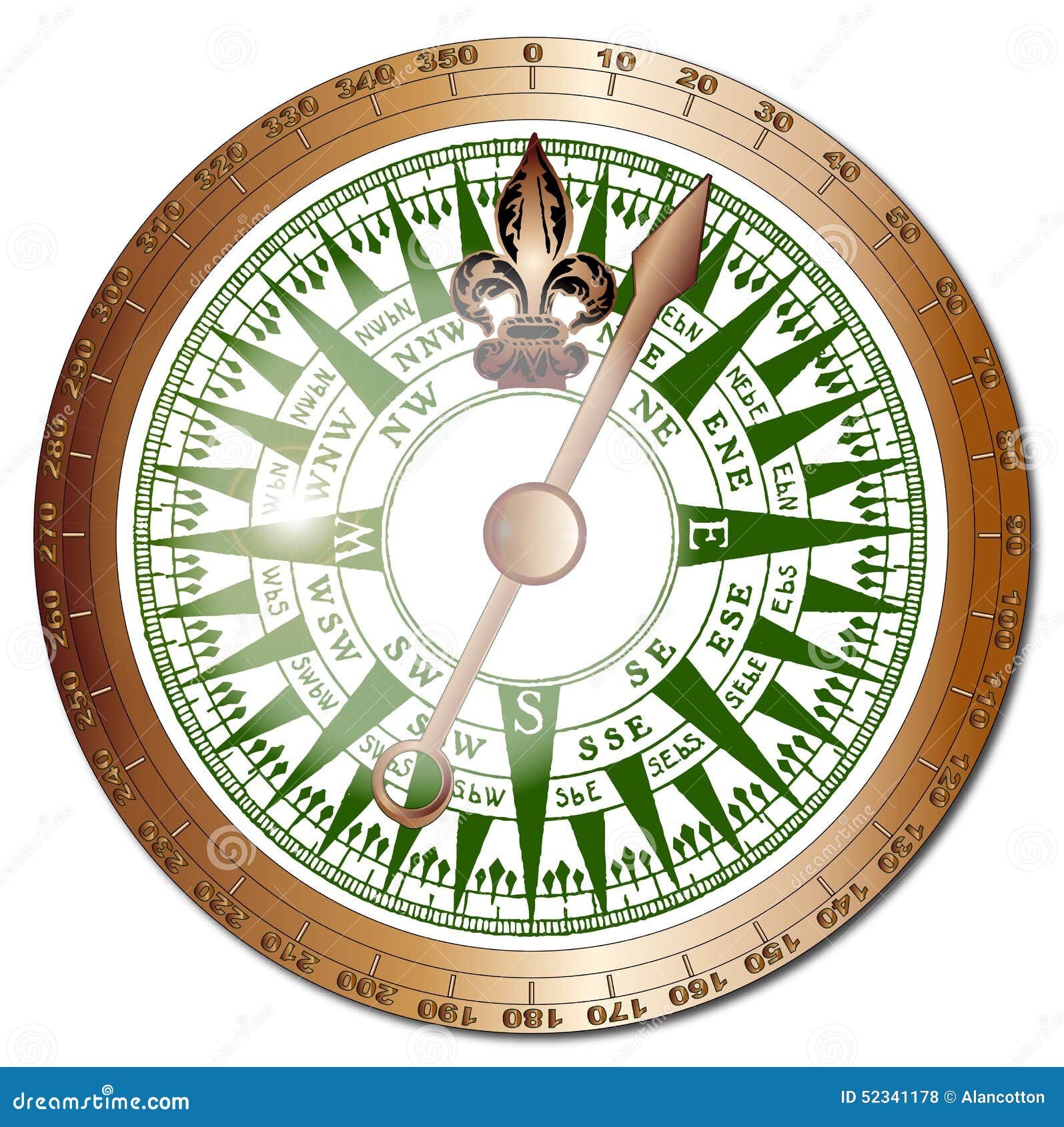 Old Map With A Compass And Ships Vector Illustration | CartoonDealer ...