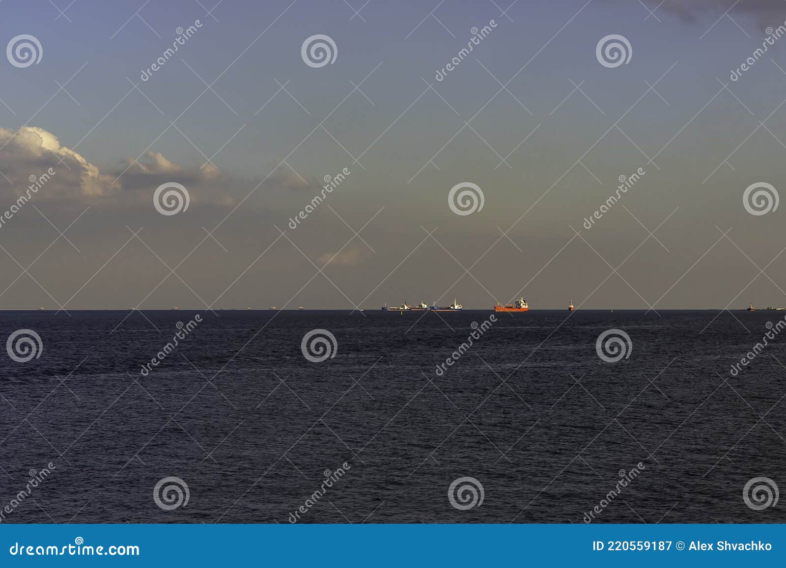 Ships are Drifting in the Sea in the Distance Editorial Photography ...