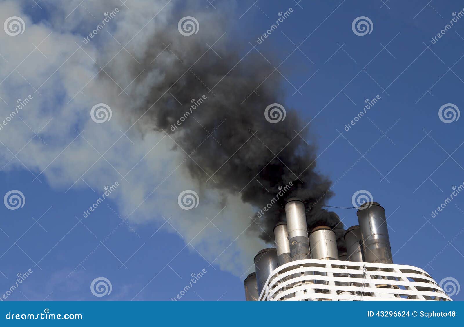 Ships Funnel Emitting Smoke Stock Photo - Image of chimney, environment ...