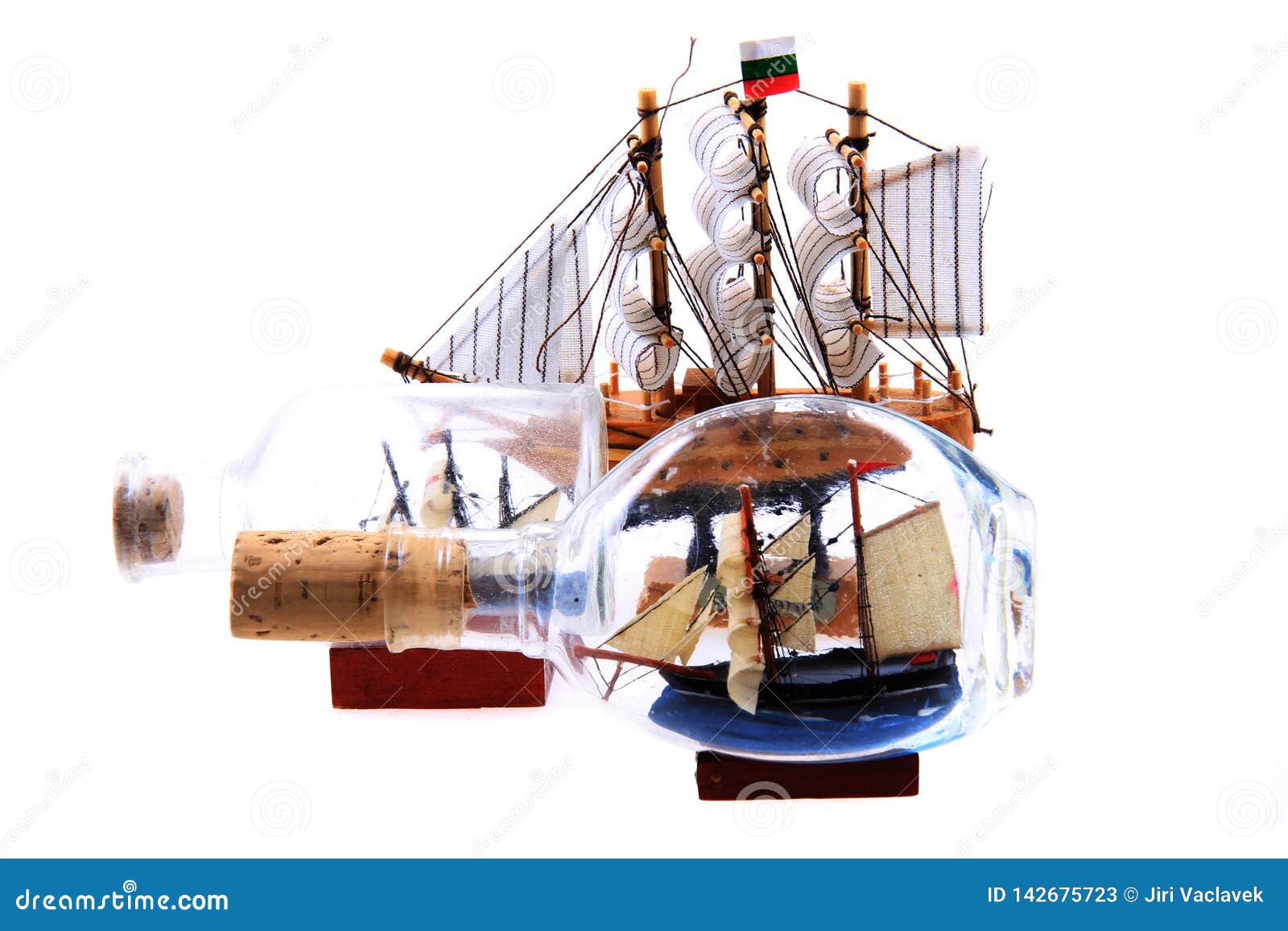 Ships in the Glass Isolated Stock Image - Image of nautical, vessel ...